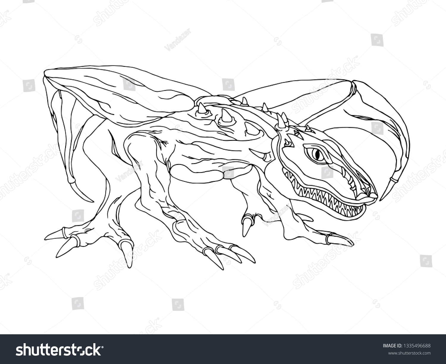 Big Alien Dragon Stock Vector (Royalty Free) 1335496688