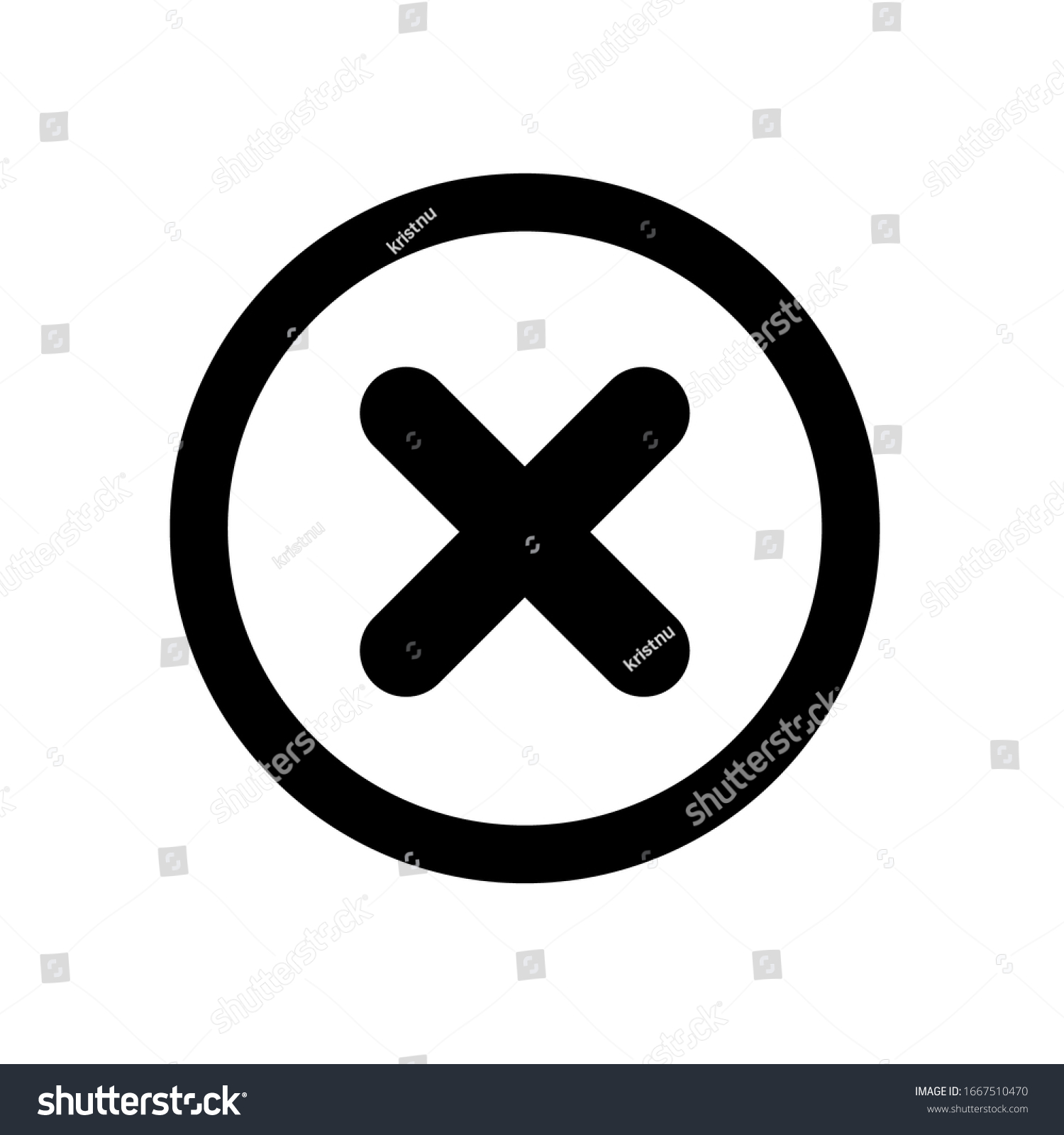 Black Cross Inside Circle Isolated Vector Stock Vector (Royalty Free ...