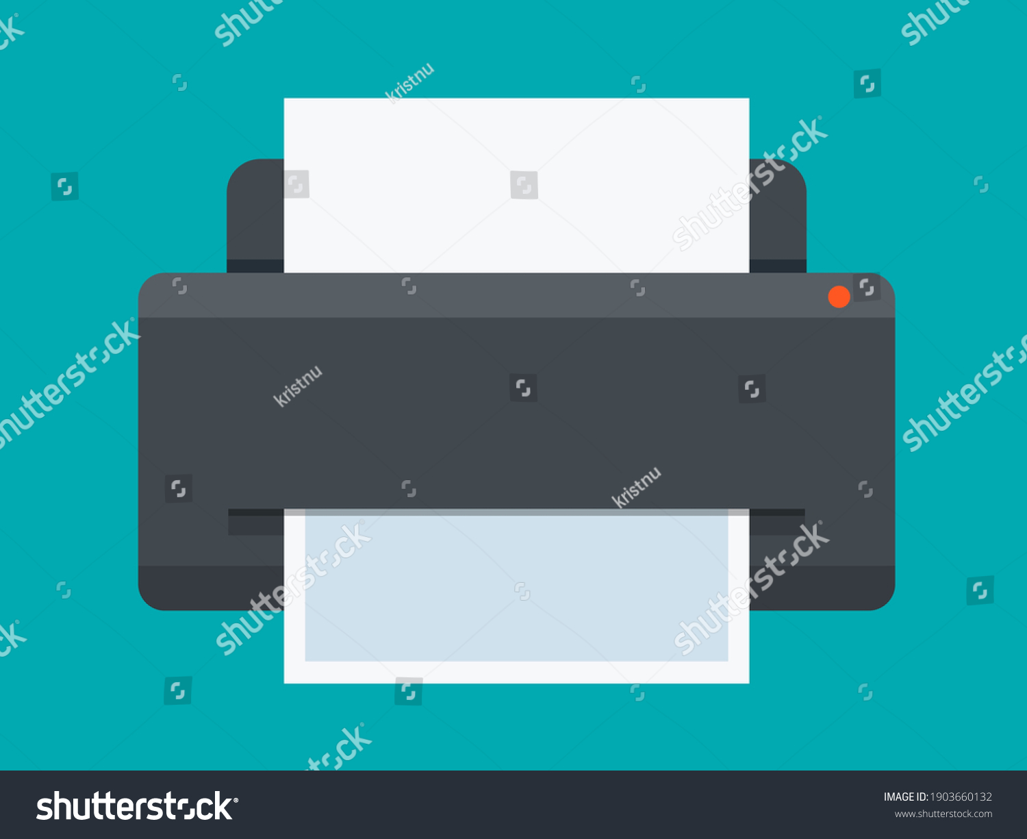 Black Printer Isolated Vector Illustration: เวกเตอร์สต็อก (ปลอดค่า ...