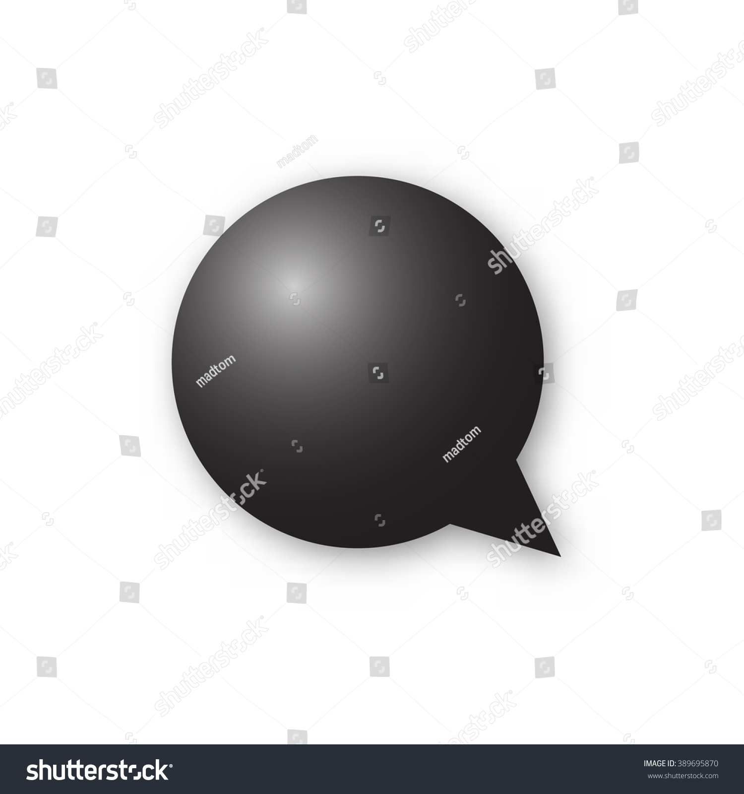 Blank Black Bubble Icon Bubble Comment: vector de stock (libre de ...