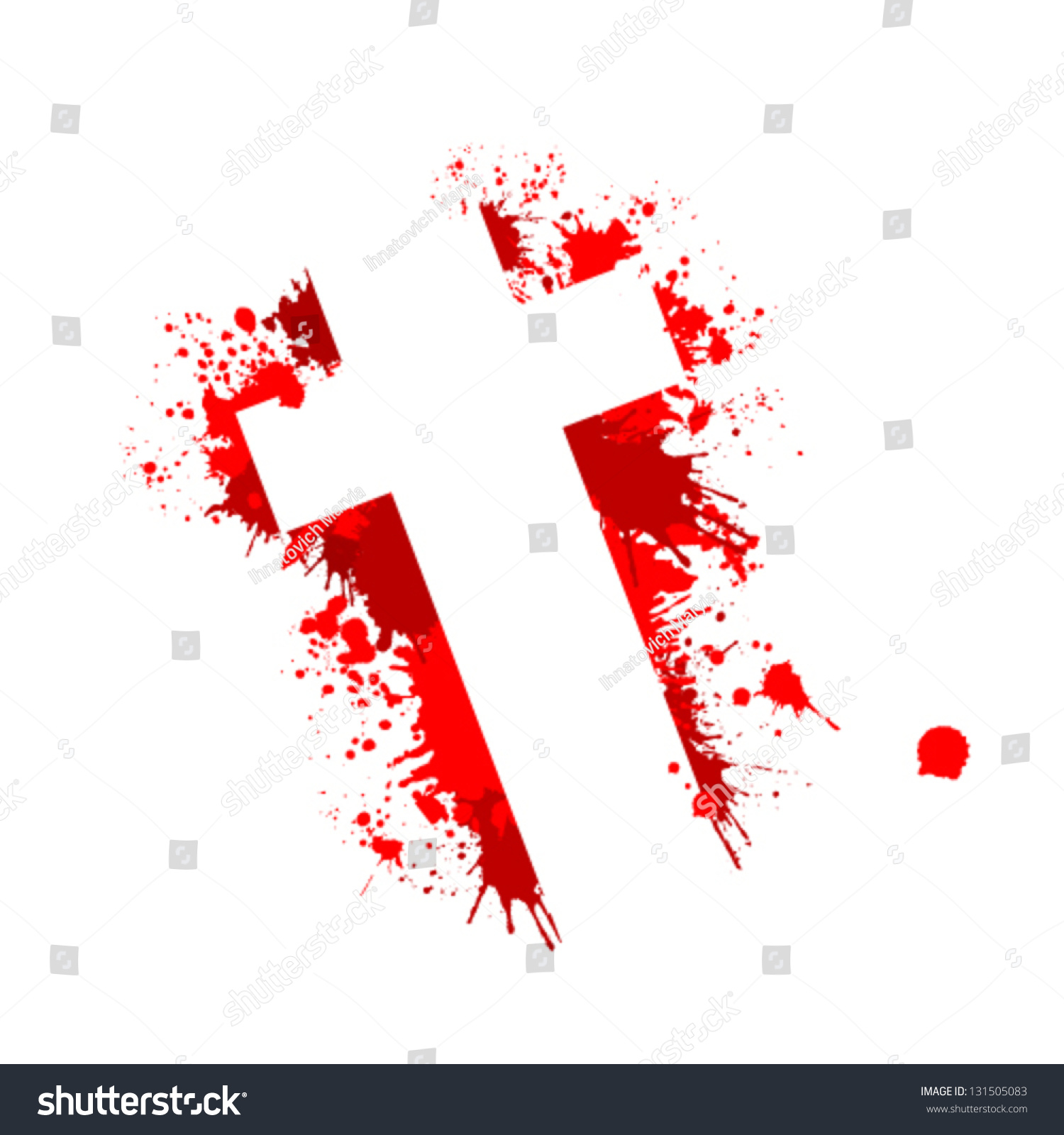 Bloody Cross Stock Vector (Royalty Free) 131505083