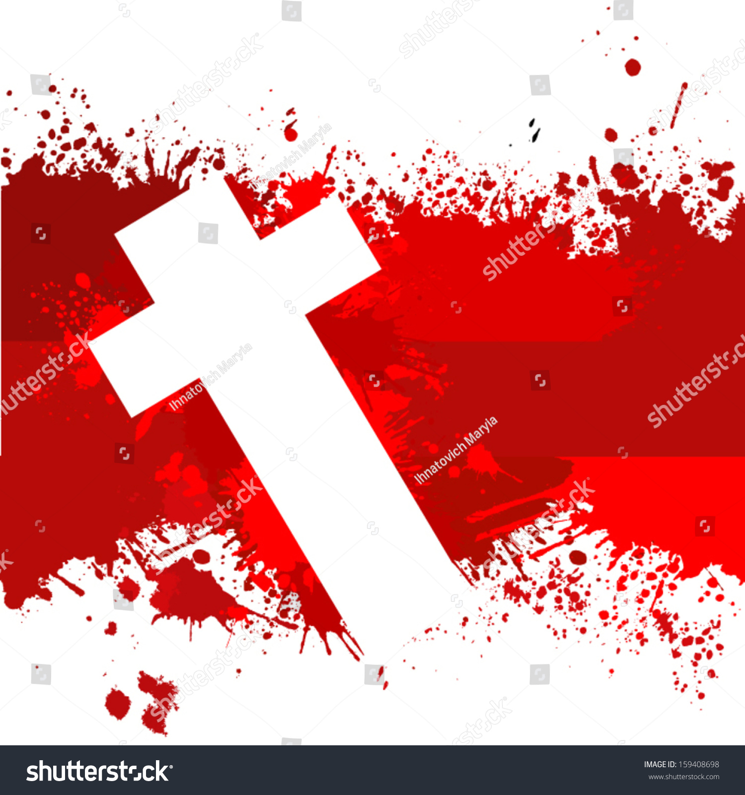 Bloody Cross Stock Vector (Royalty Free) 159408698