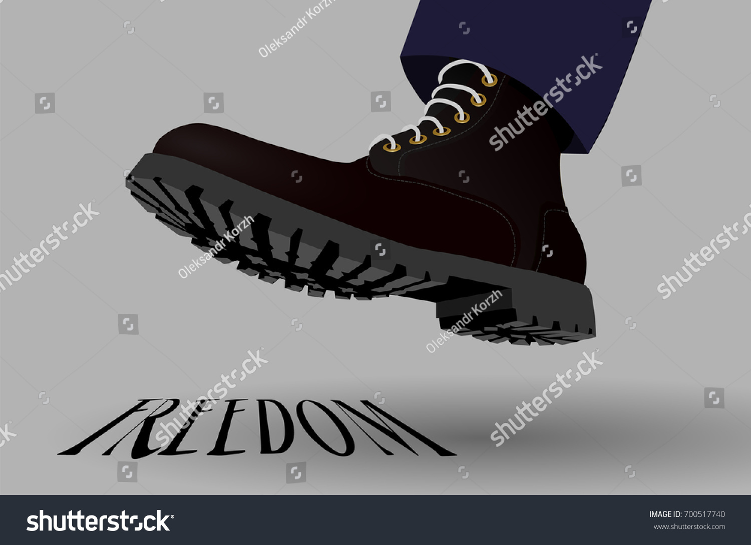 Boot Steps On Freedom: vector de stock (libre de regalías) 700517740
