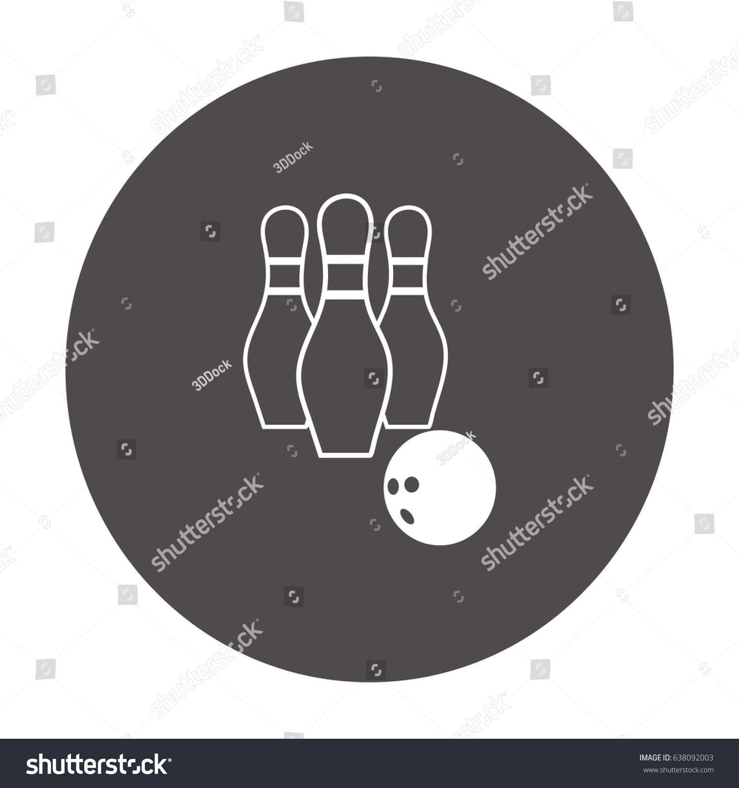 Bowling Icon Game Symbol Flat Vector Stock Vector (Royalty Free) 638092003