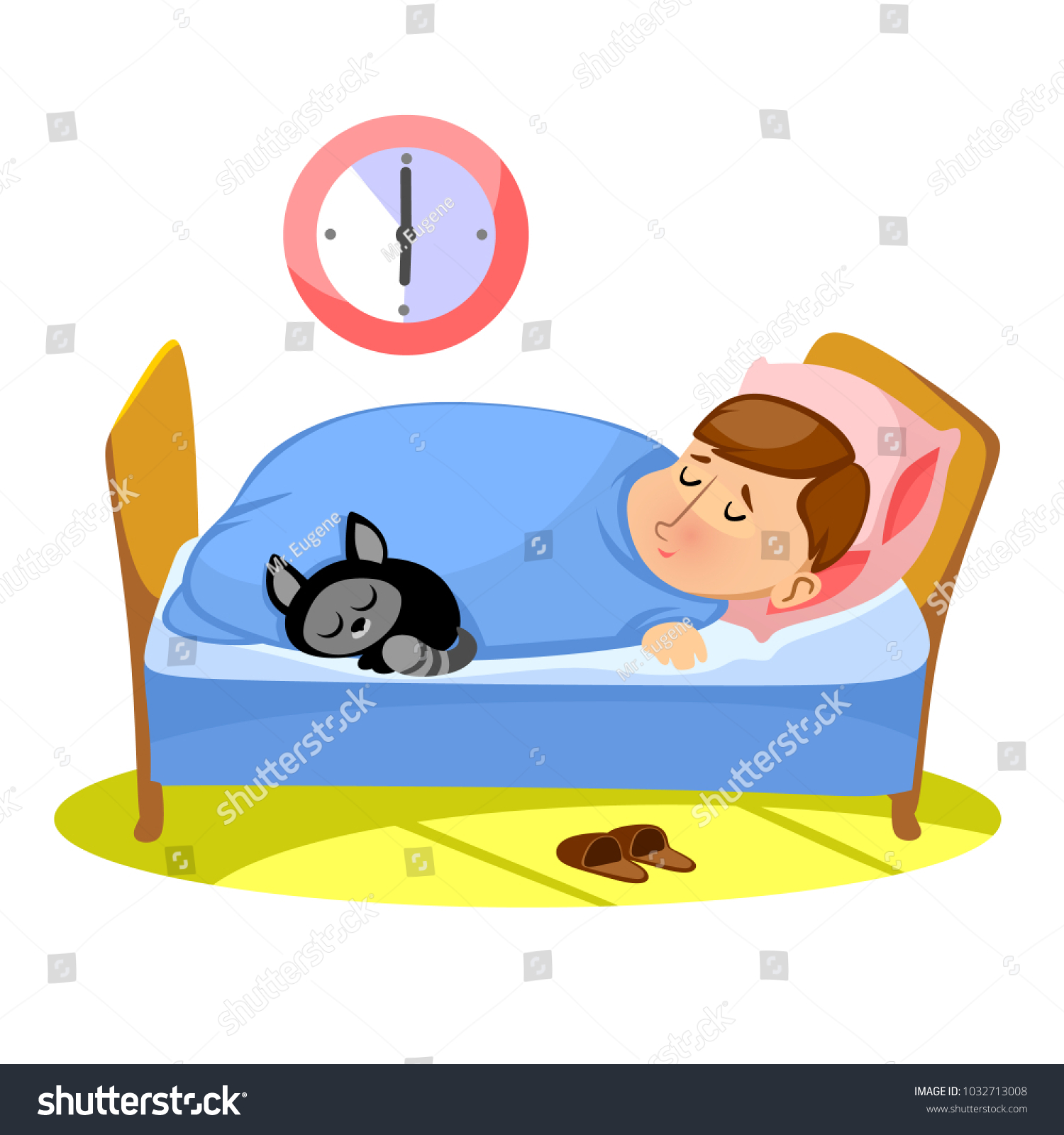 Boy Sleeping Stock Vector (Royalty Free) 1032713008 | Shutterstock