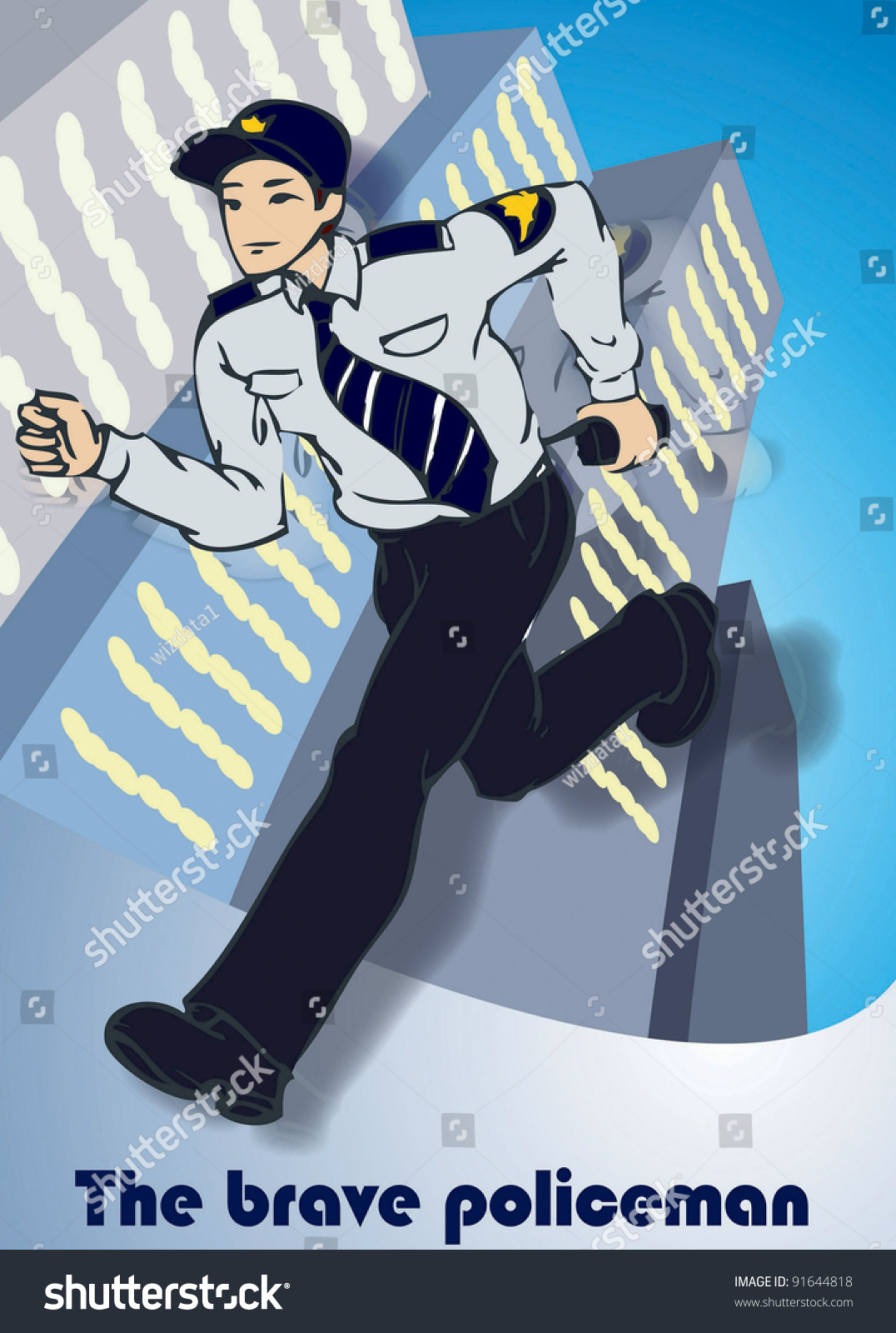 Brave Policeman Stock Vector (Royalty Free) 91644818