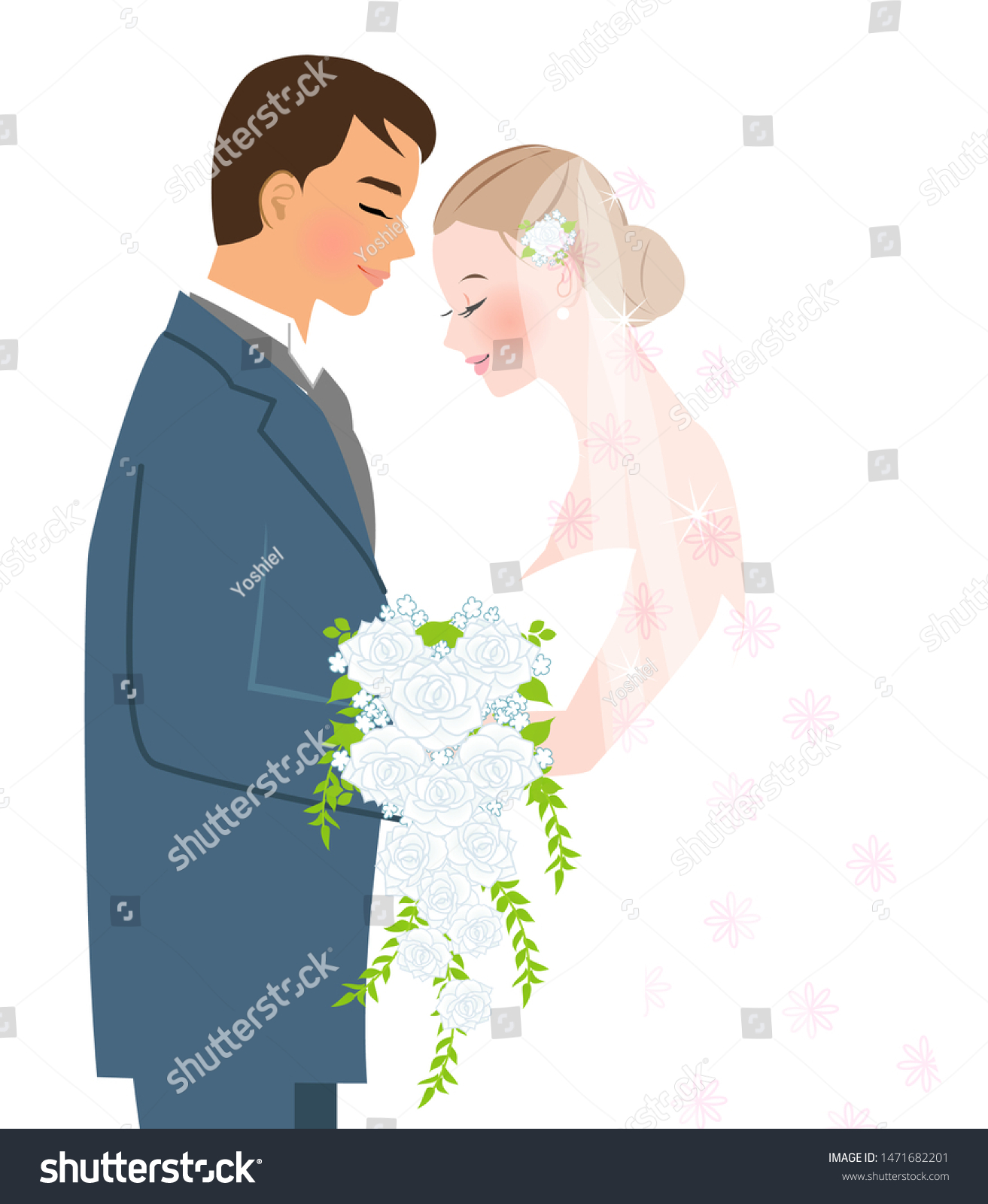 Bride Groom Facing Each Other Stock Vector Royalty Free 1471682201 Shutterstock