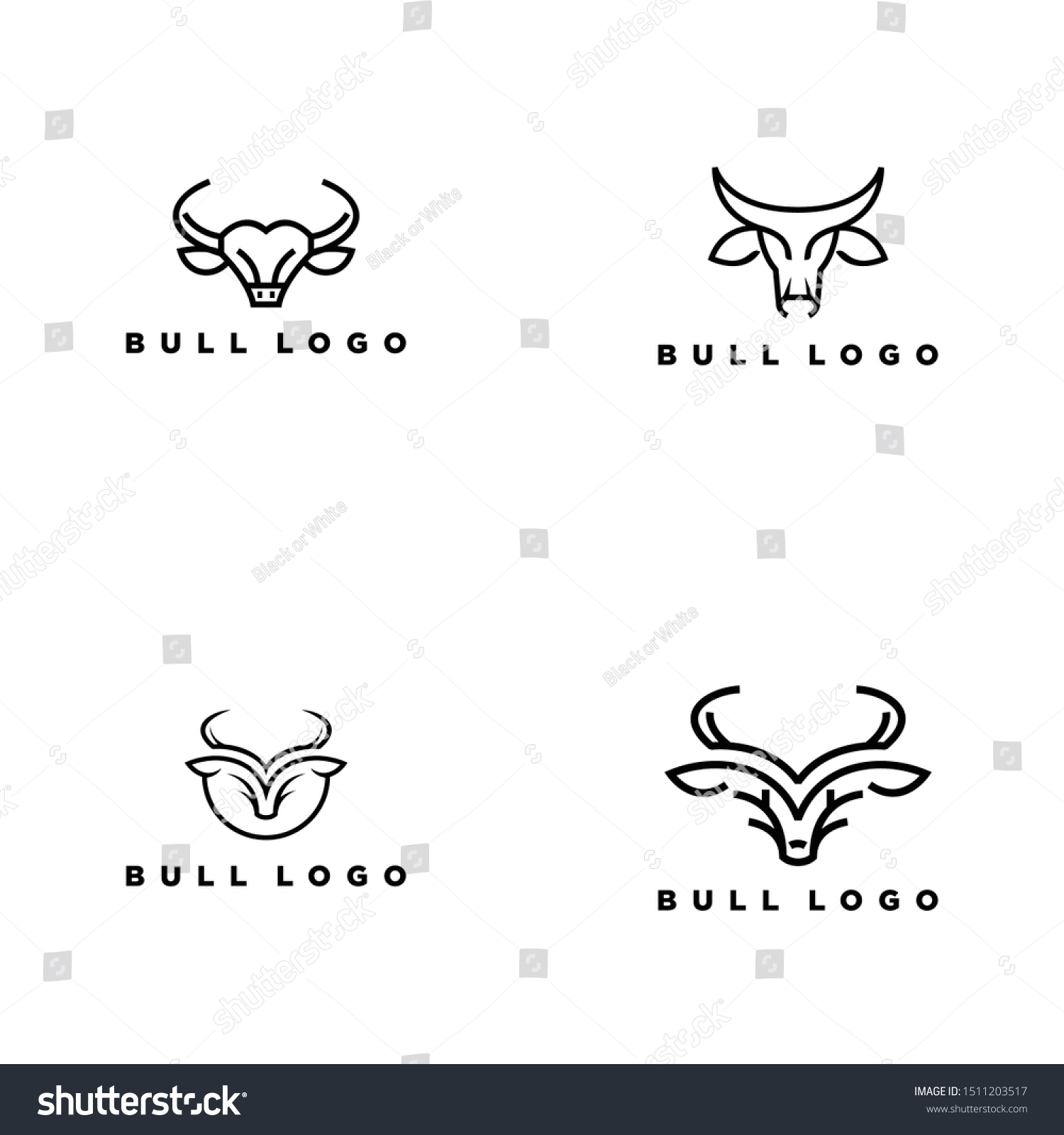 Bull Logo Design Vector Template Stock Vector (Royalty Free) 1511203517 ...