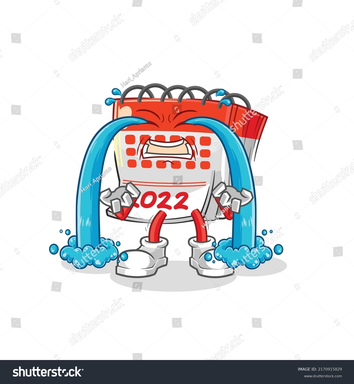 Calendar Crying Illustration Character Vector Stock Vector (Royalty ...