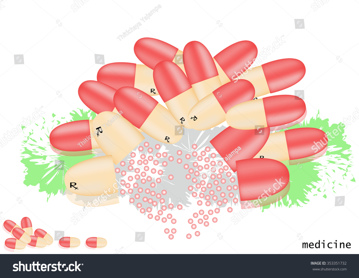 Capsule Opened Tablets Granules Stock Vector (Royalty Free) 353351732 ...