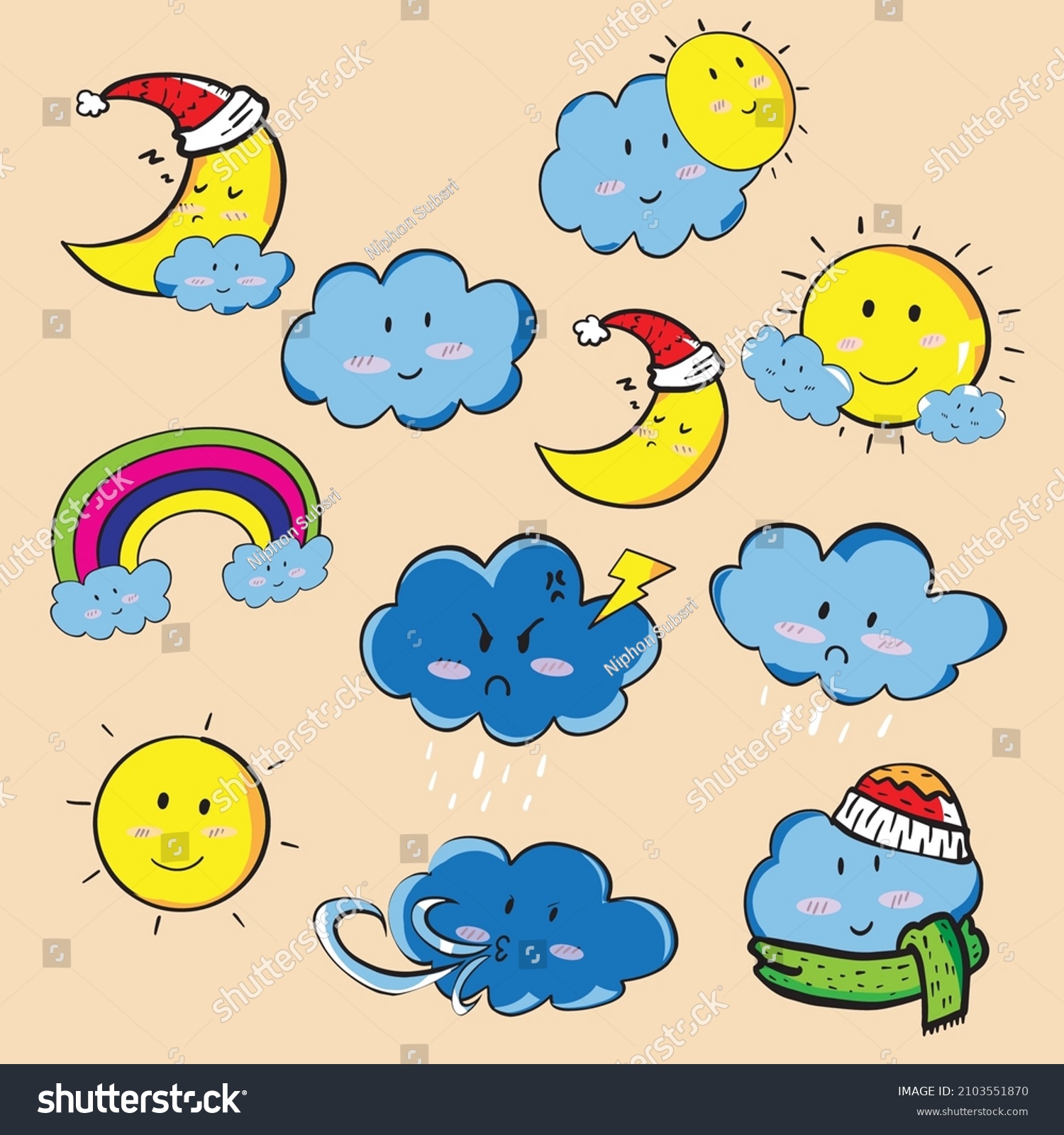Cartoon Design Weather Vector Image Stock Vector (Royalty Free ...