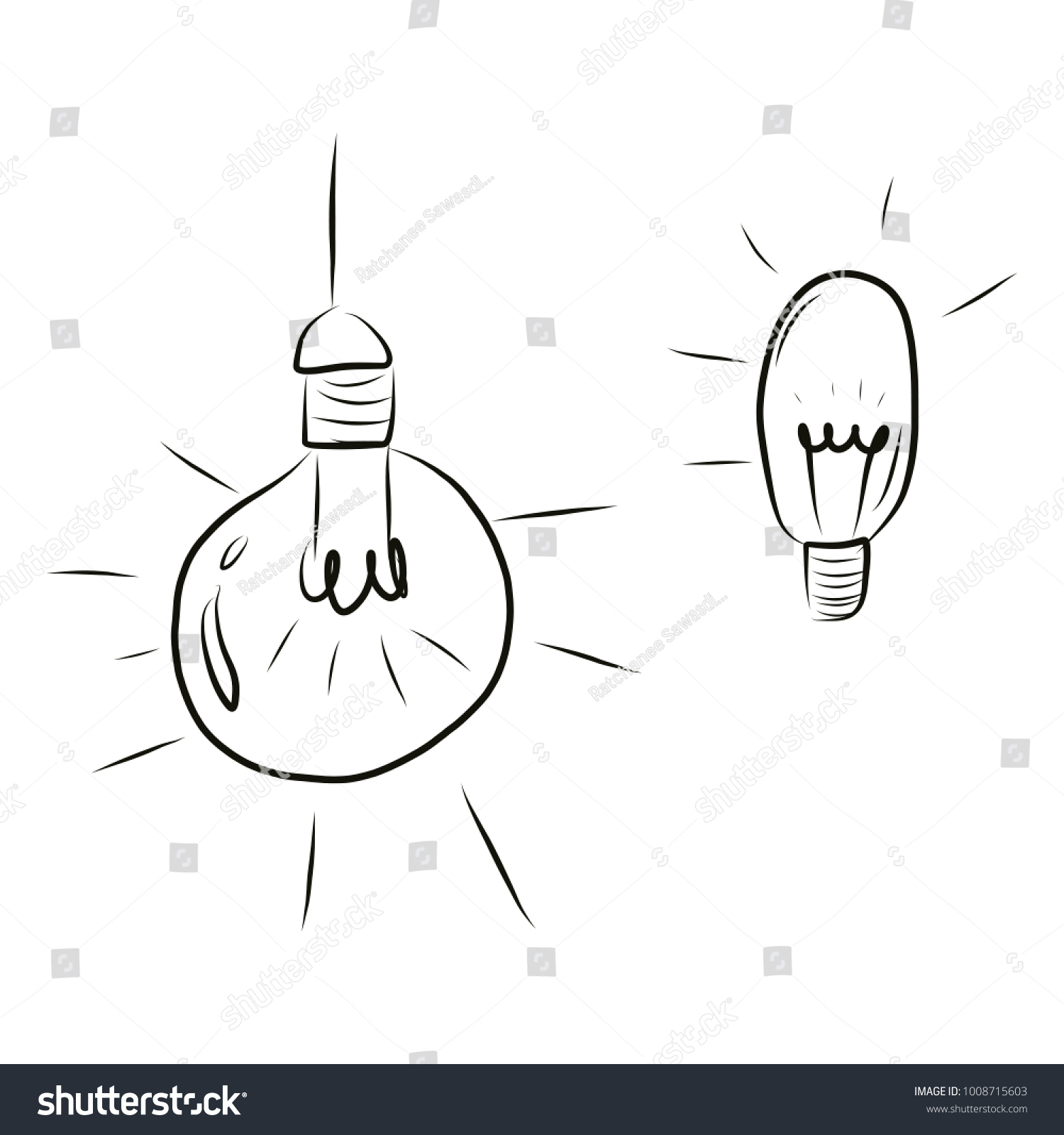 Cartoon Lightbulb Vector Stock Vector (Royalty Free) 1008715603