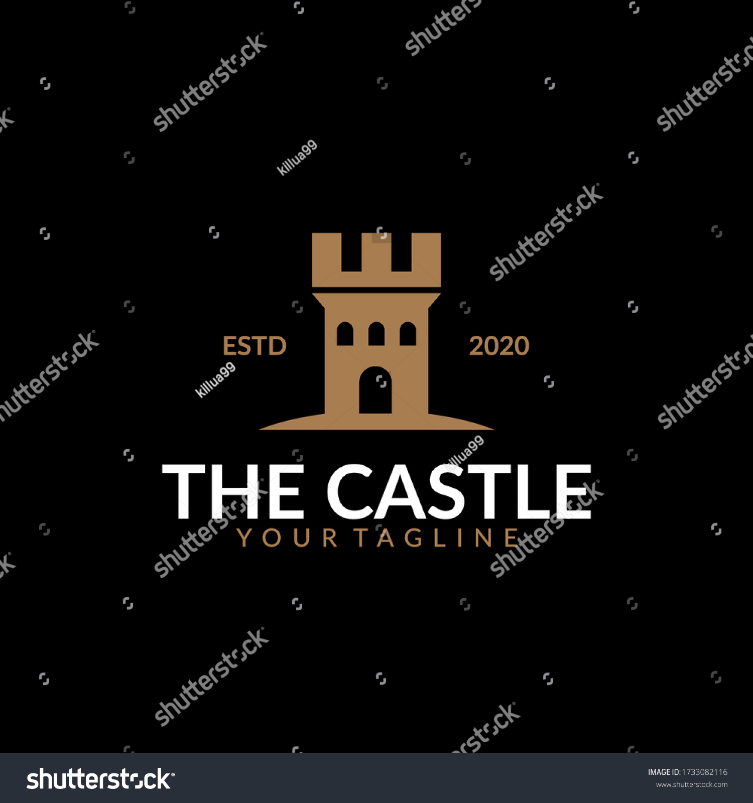 Castle Logo Design Template Stock Vector (Royalty Free) 1733082116 ...