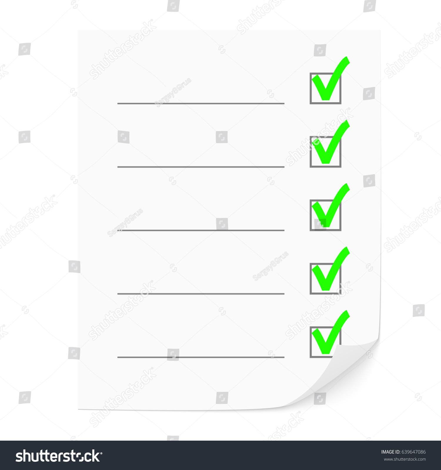 Check List Stock Vector (Royalty Free) 639647086