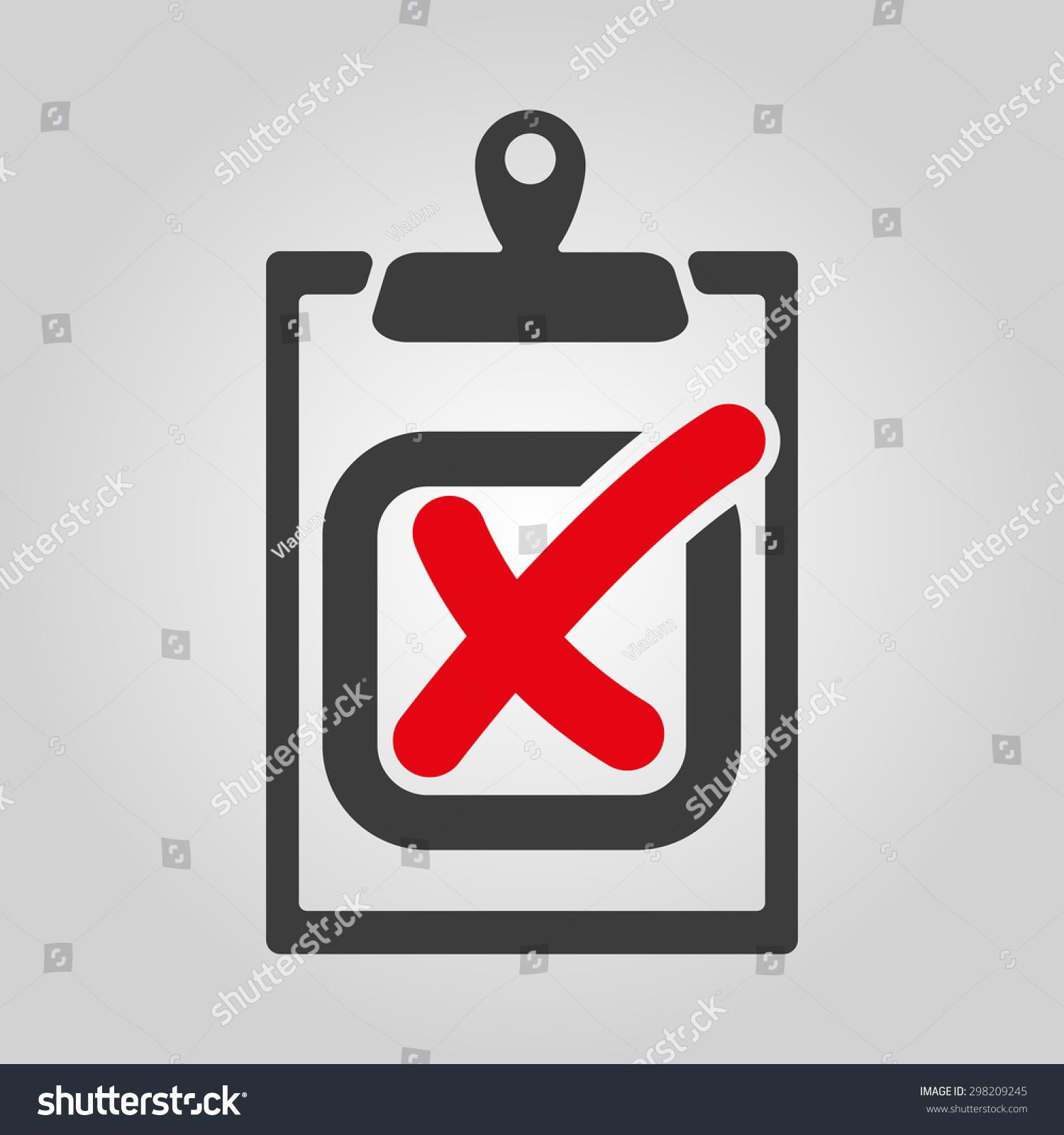 Checklist Icon Clipboard Failed Task Wrong Stock Vector (Royalty Free ...