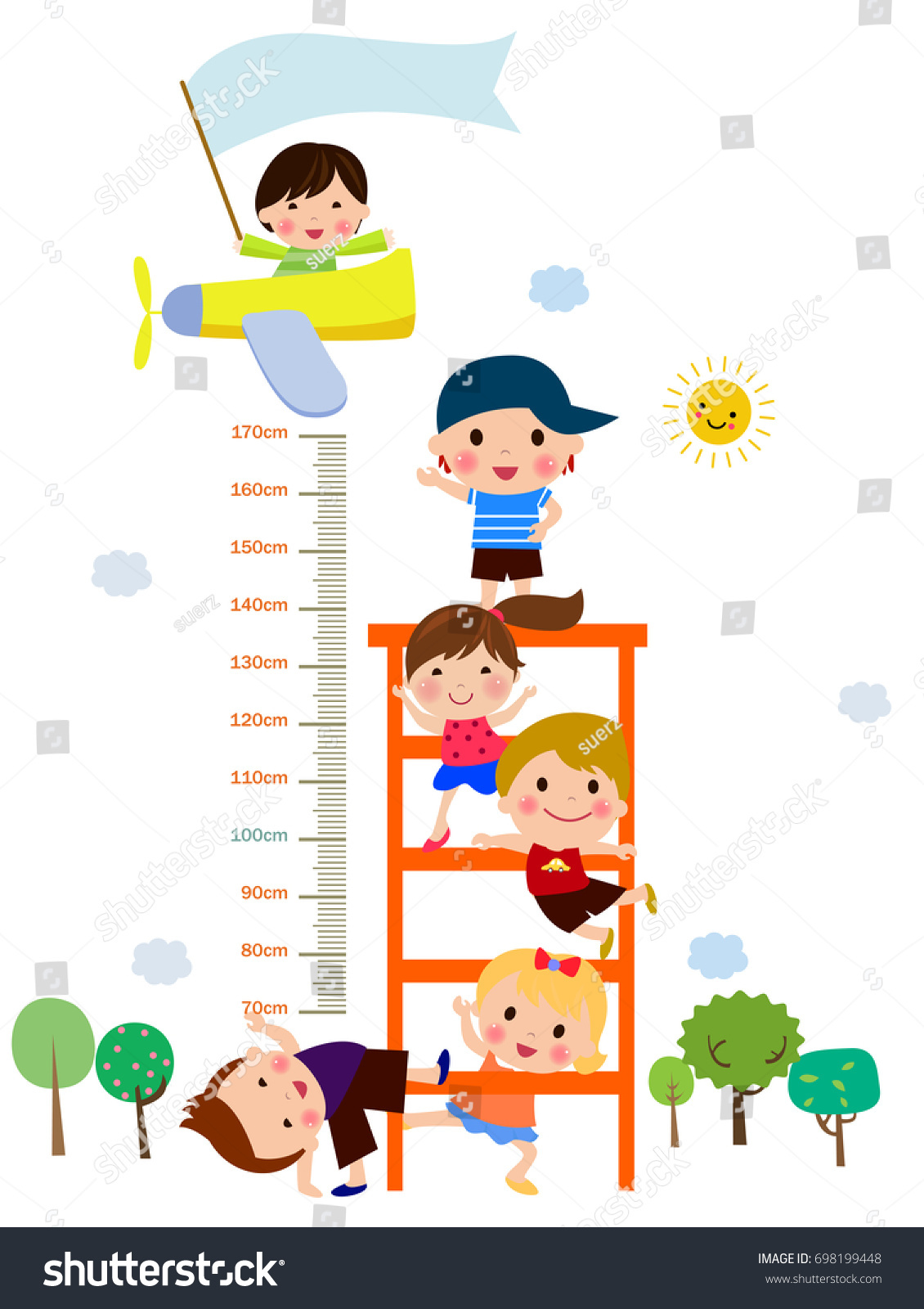 Childs Height Illustrations Stock Vector (Royalty Free) 698199448