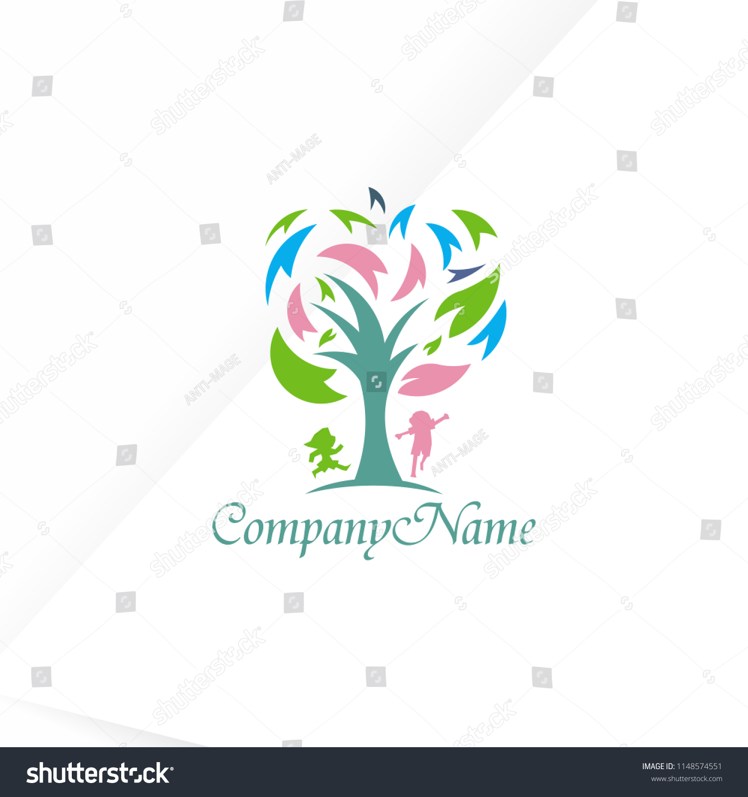 Children Tree Logo Design: เวกเตอร์สต็อก (ปลอดค่าลิขสิทธิ์) 1148574551 ...