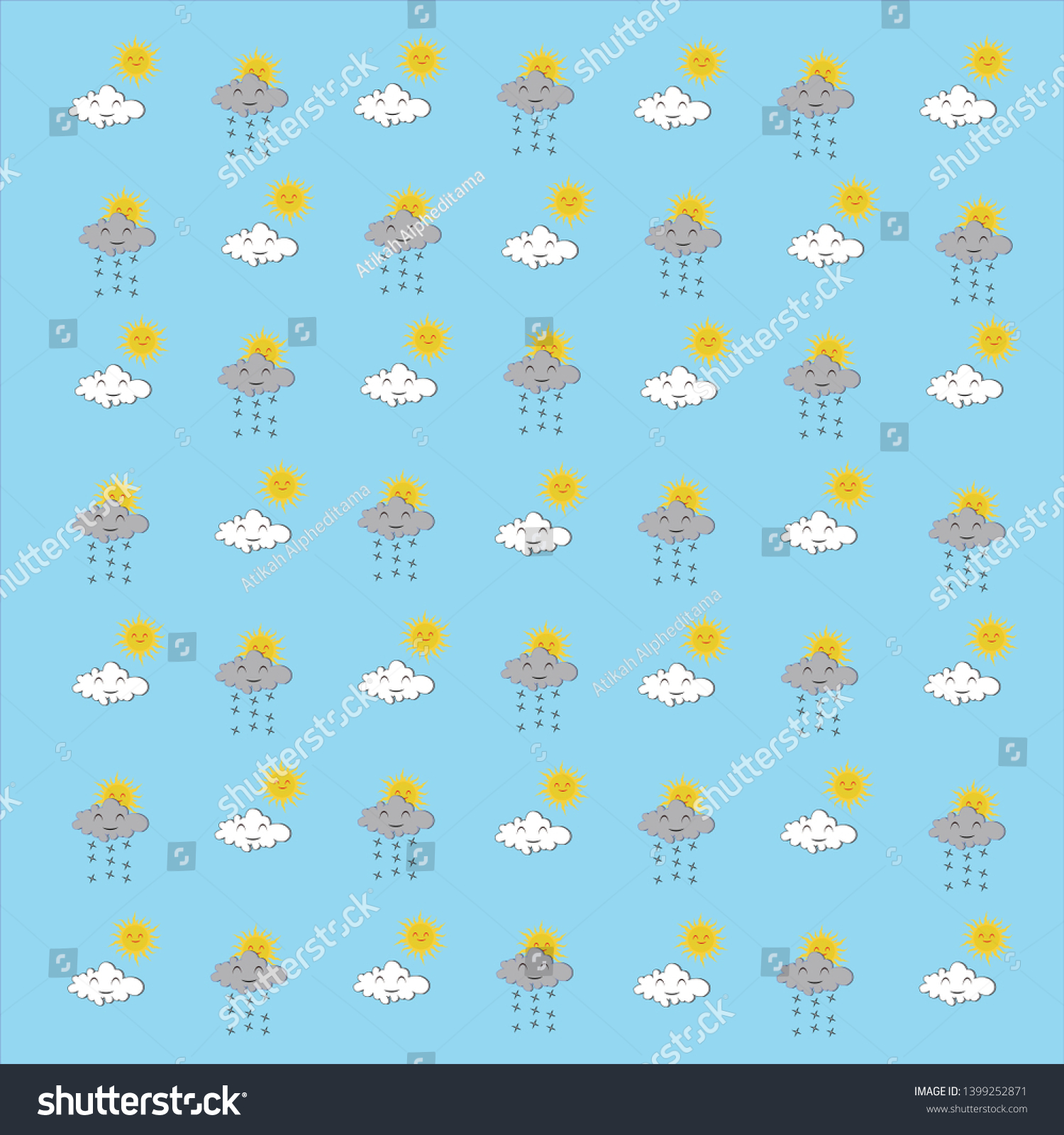 Cloudy Rainy Vector Stock Vector (Royalty Free) 1399252871 | Shutterstock