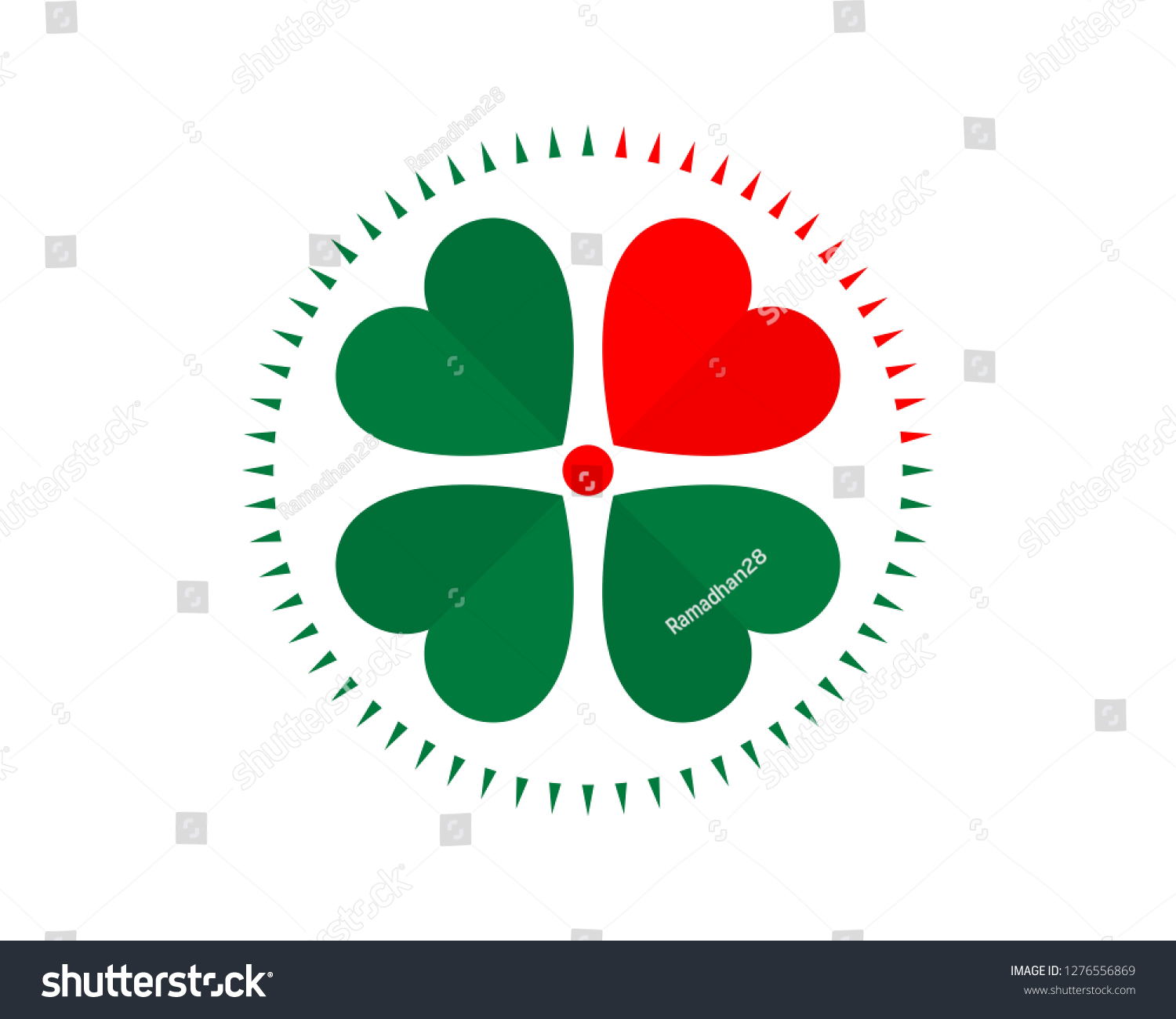 Clover Heart Stock Vector (Royalty Free) 1276556869