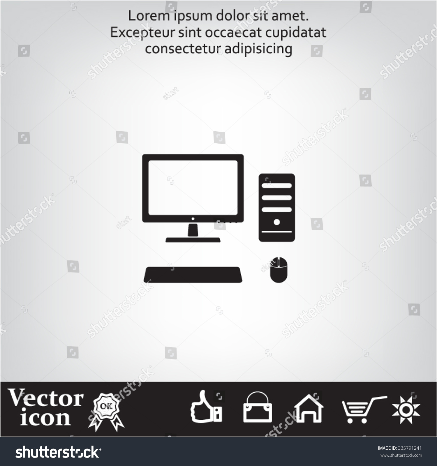 Computer Icon Pc Symbol: vector de stock (libre de regalías) 335791241 ...