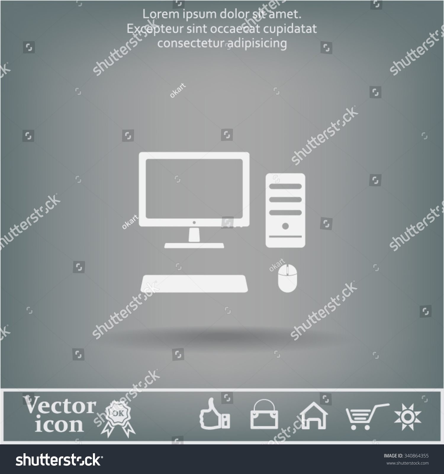 Computer Icon Pc Symbol Stock Vector (Royalty Free) 340864355 ...