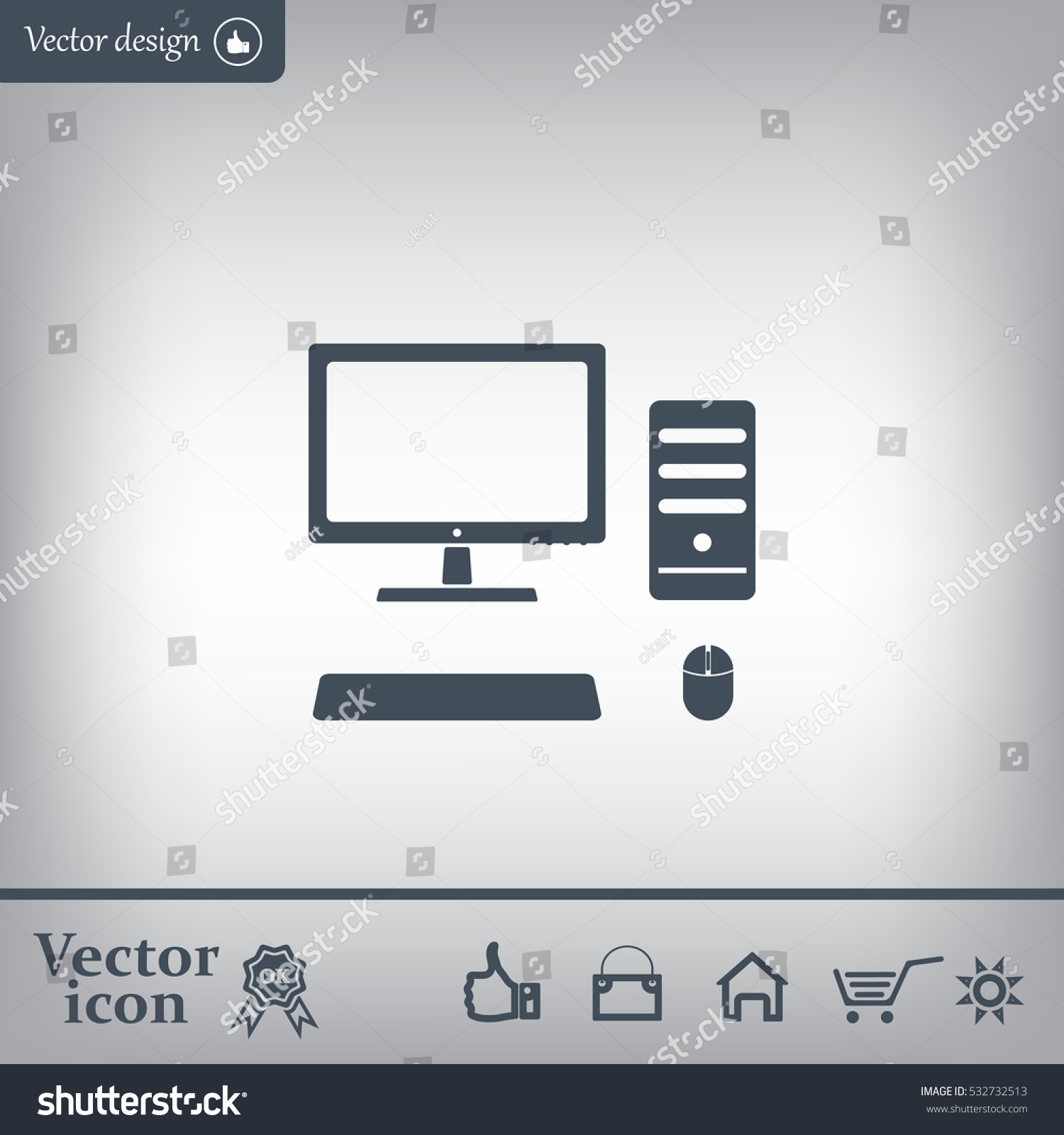 Computer Icon Pc Symbol Stock Vector (Royalty Free) 532732513 ...