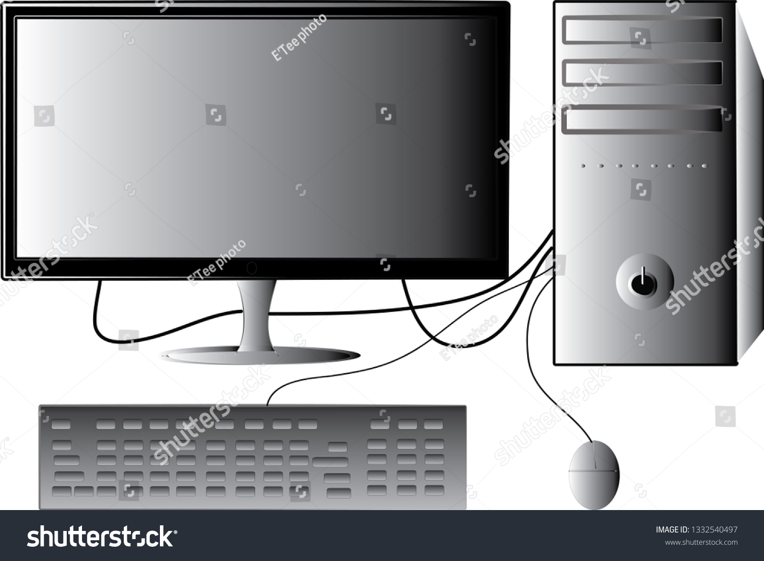Computer Icon Pc Symbol Flat Vector Stock Vector (Royalty Free ...
