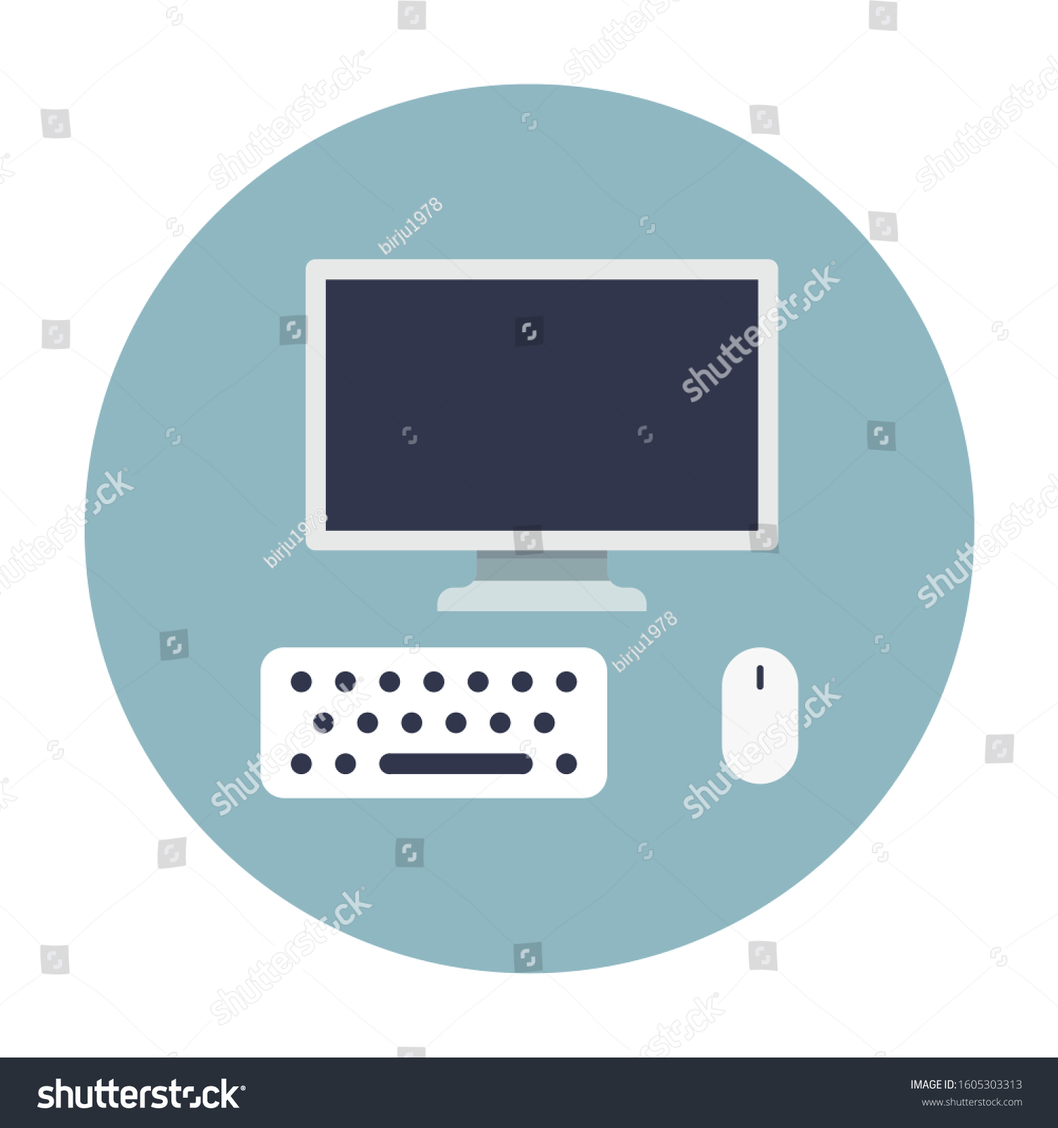 Computer Icon Pc Symbol Flat Vector Stock Vector (Royalty Free ...