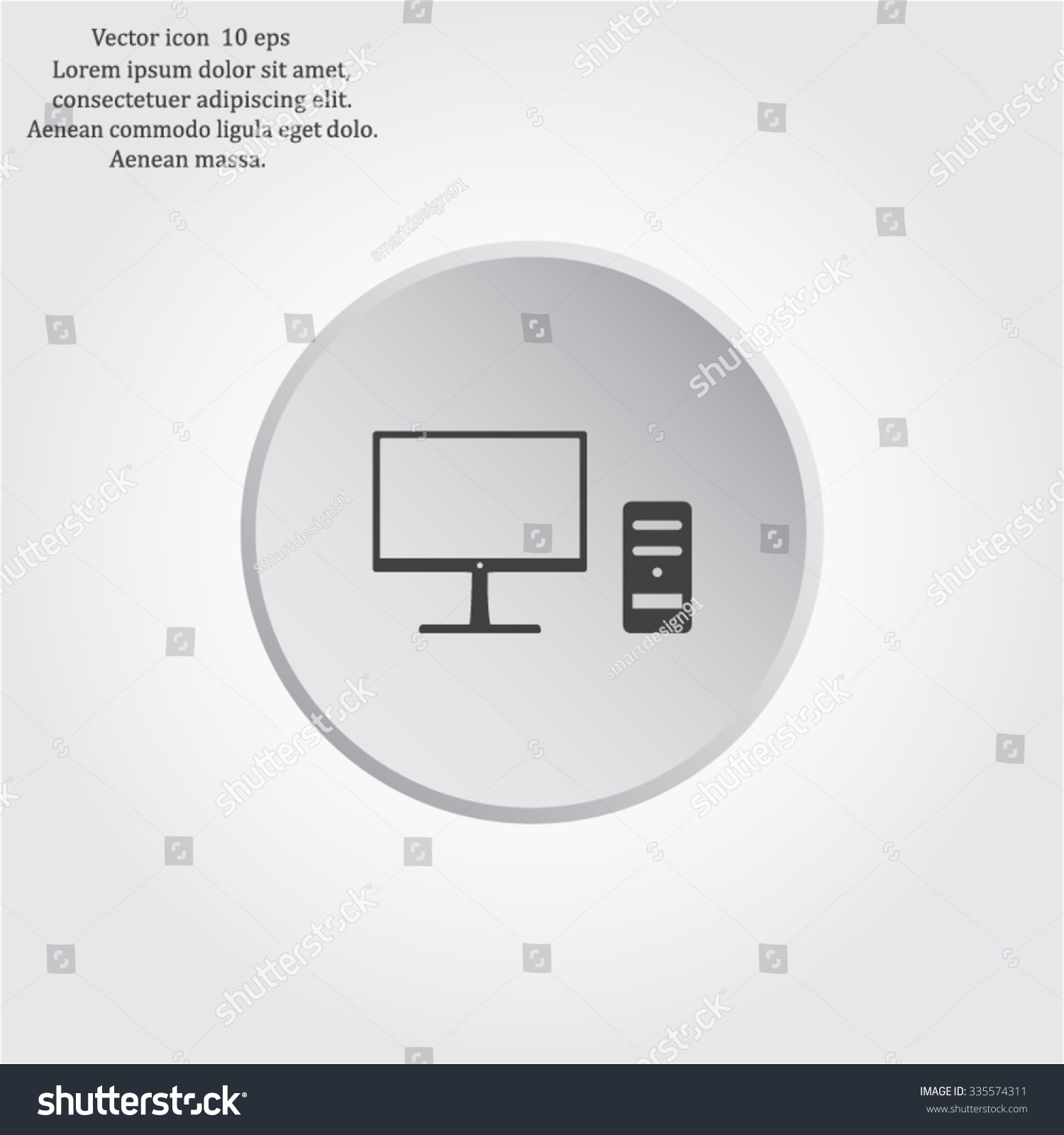 Computer Icon Pc Symbol Flat Vector Stock Vector (Royalty Free ...