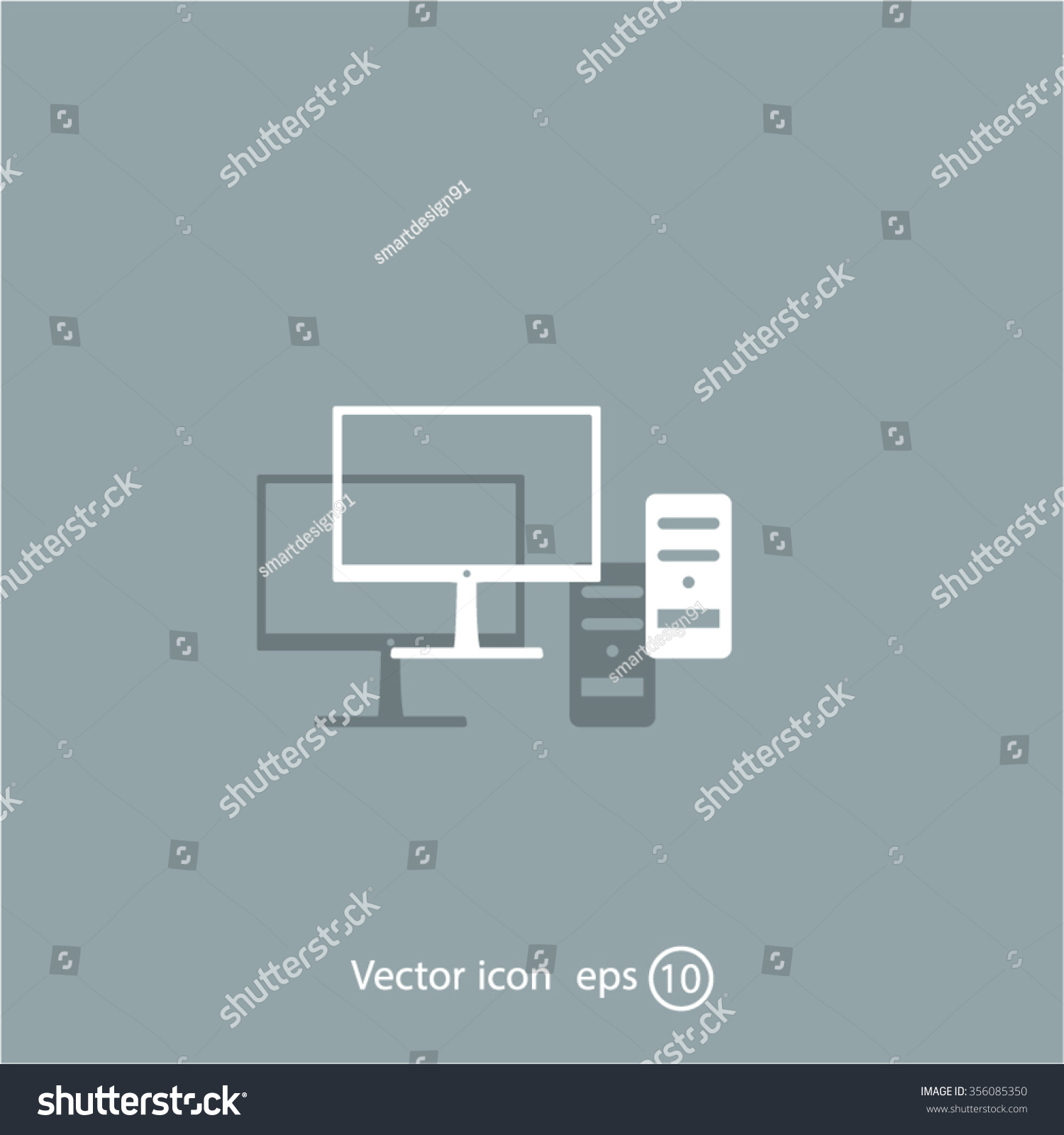 Computer Icon Pc Symbol Flat Vector Stock Vector (Royalty Free ...