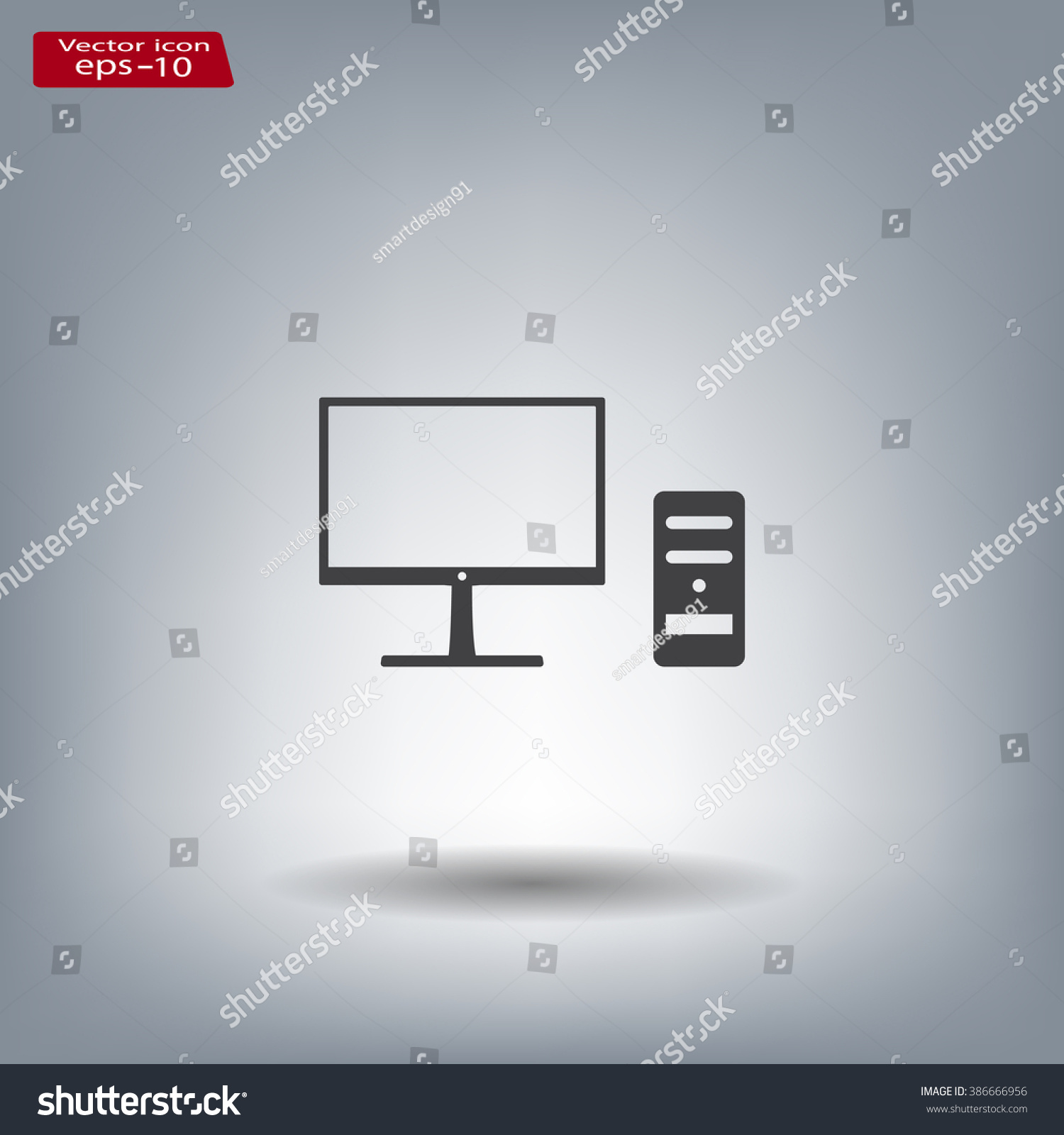 Computer Icon Pc Symbol Flat Vector Stock Vector (Royalty Free ...
