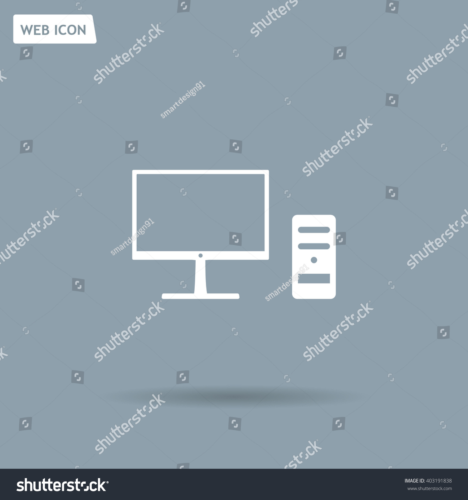 Computer Icon Pc Symbol Flat Vector Stock Vector (Royalty Free ...