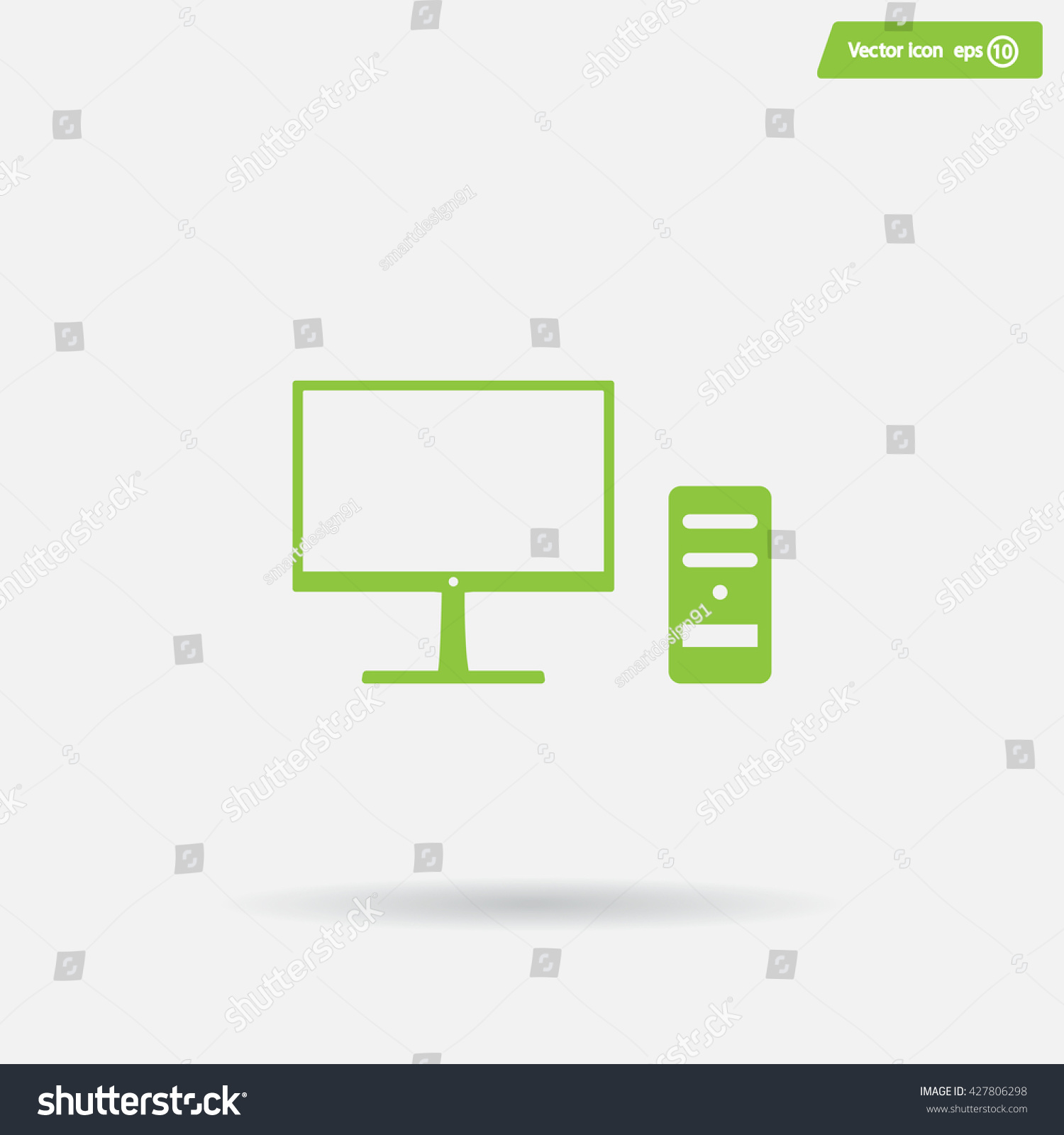 Computer Icon Pc Symbol Flat Vector Stock Vector (Royalty Free ...