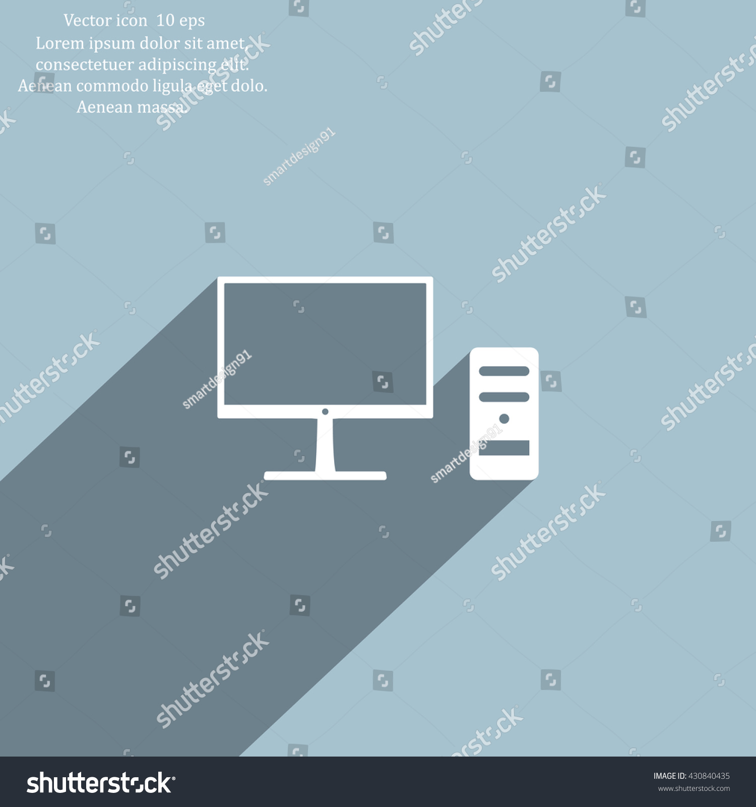 Computer Icon Pc Symbol Flat Vector Stock Vector (Royalty Free ...