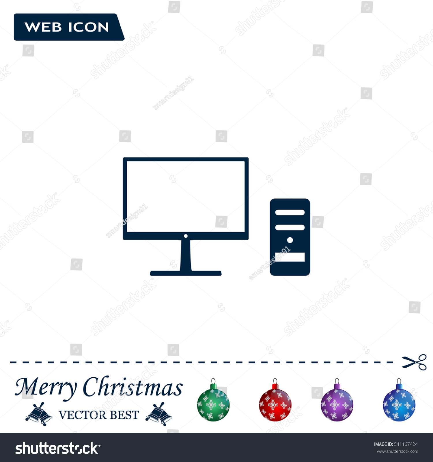 Computer Icon Pc Symbol Flat Vector Stock Vector (Royalty Free ...