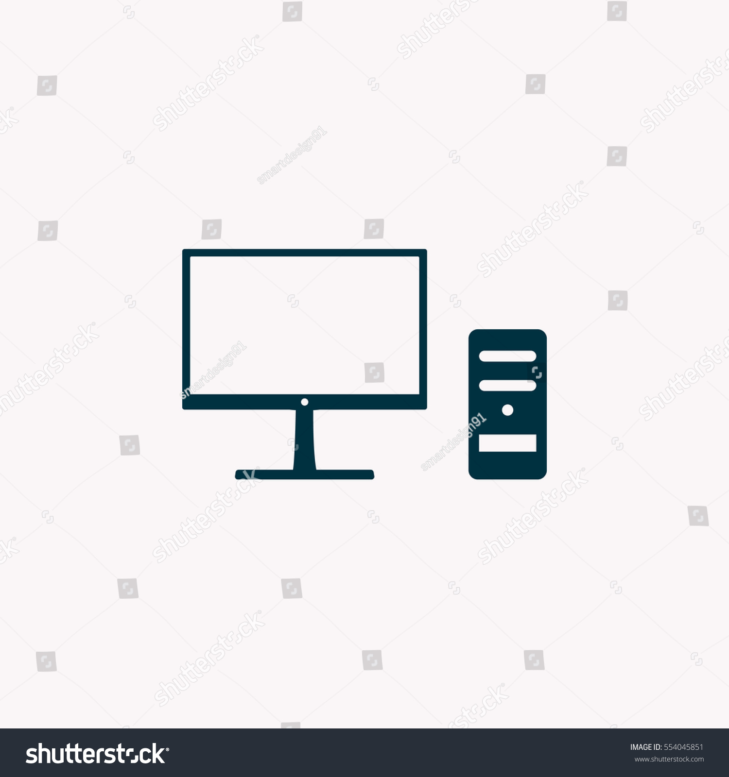Computer Icon Pc Symbol Flat Vector Stock Vector (Royalty Free ...