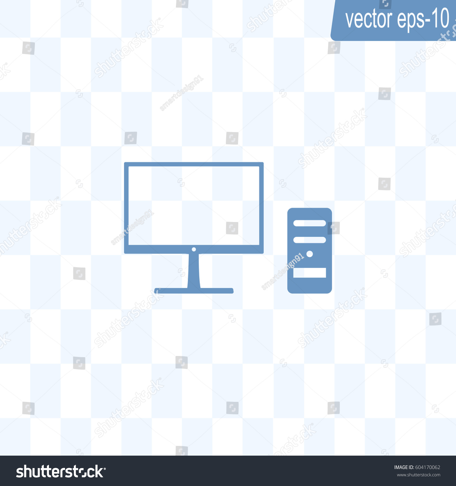Computer Icon Pc Symbol Flat Vector Stock Vector (Royalty Free ...