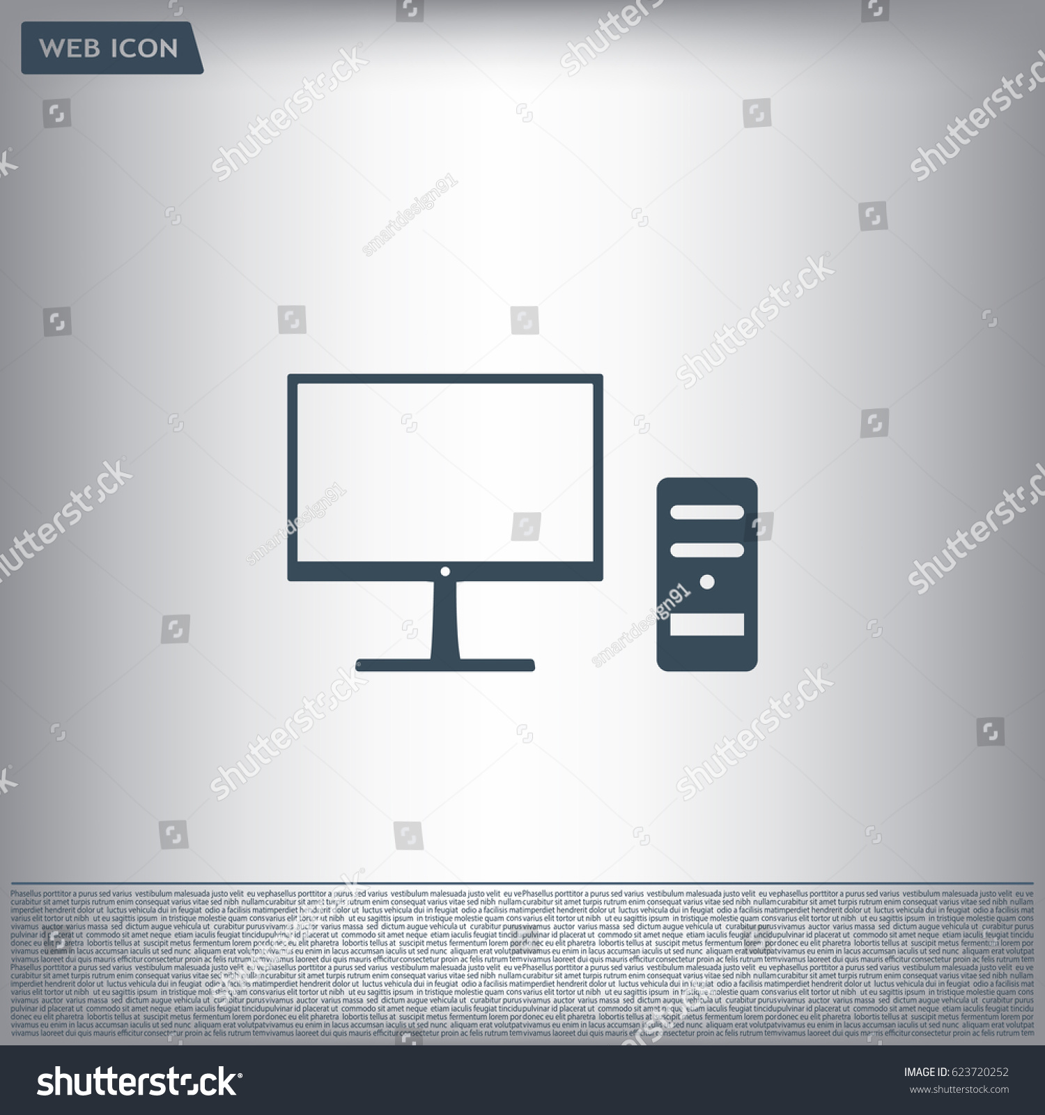 Computer Icon Pc Symbol Flat Vector Stock Vector (Royalty Free ...