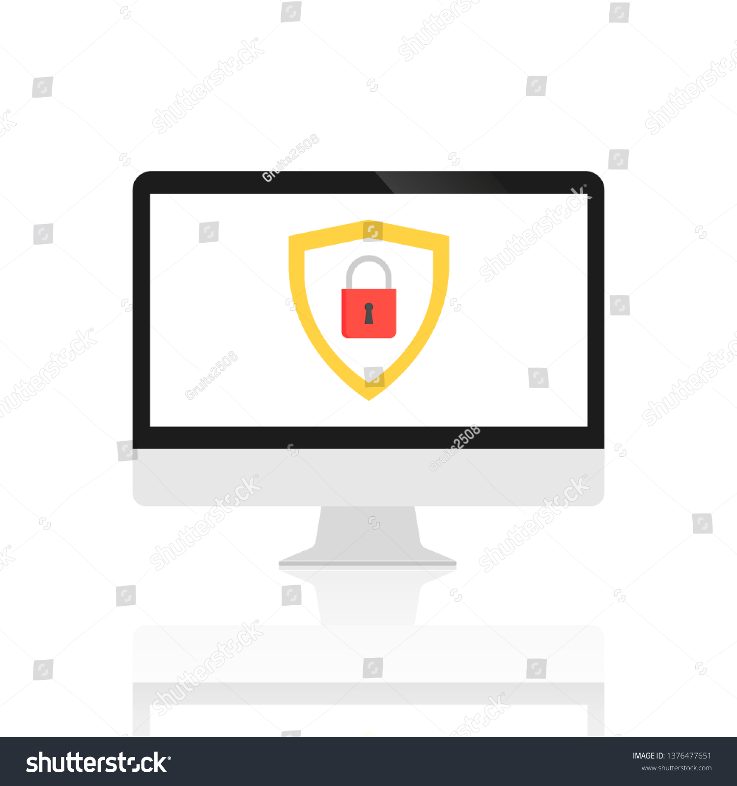 Computer On Screen Shows Security Token Stock Vector (Royalty Free ...