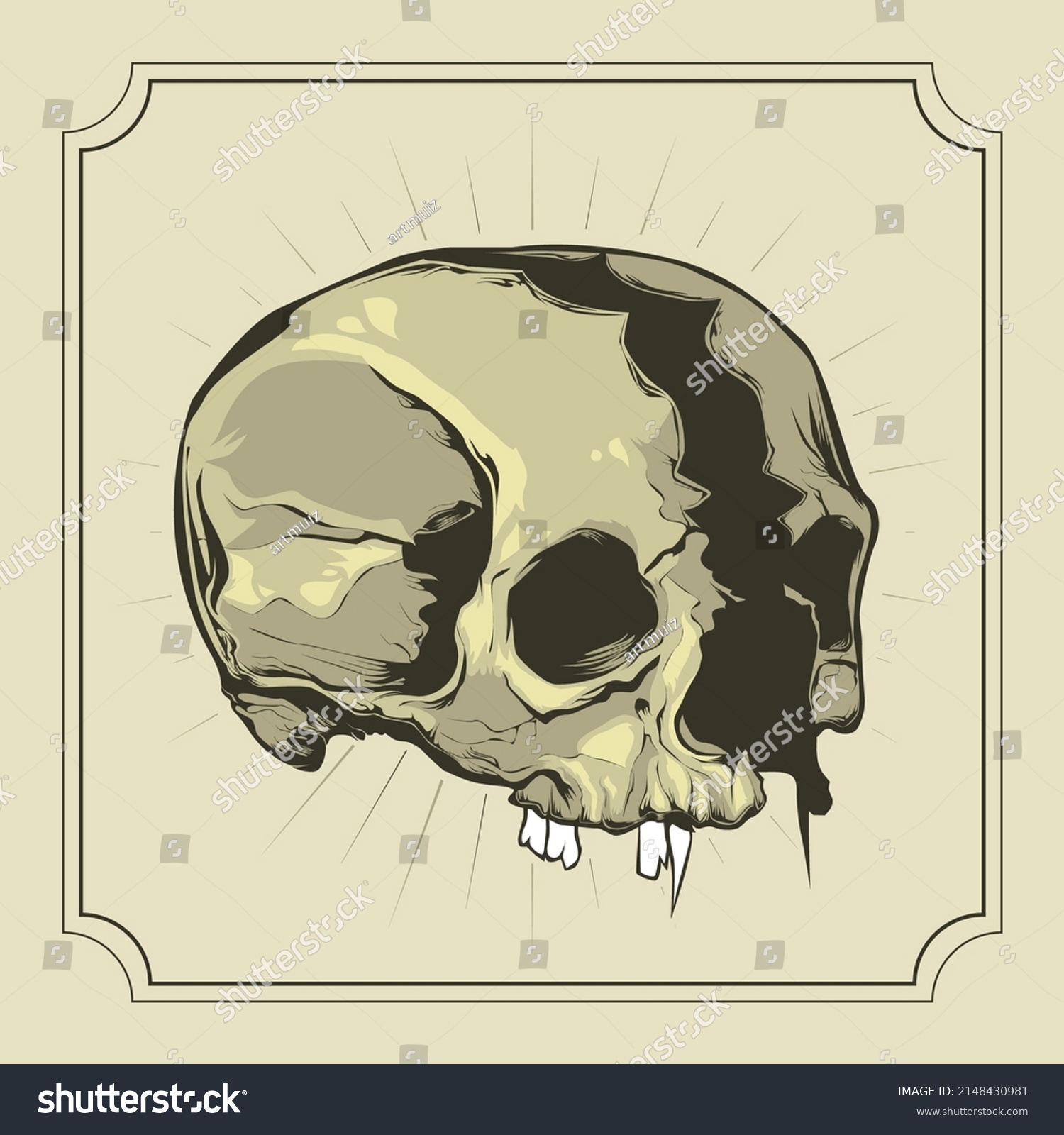 Crack Skull Vector Design Stock Vector (Royalty Free) 2148430981 ...