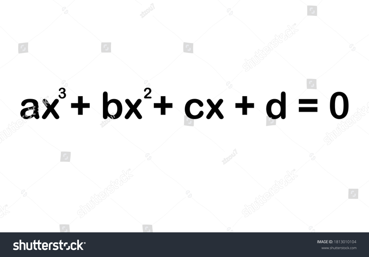 Cubic Equations Formula On White Background Stock Vector (Royalty Free ...