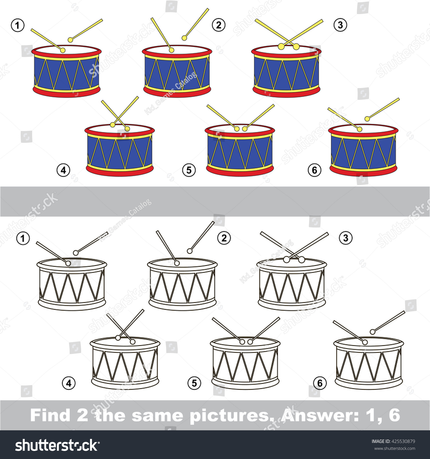 Design Difference Vector Visual Game Children Stock Vector (Royalty ...