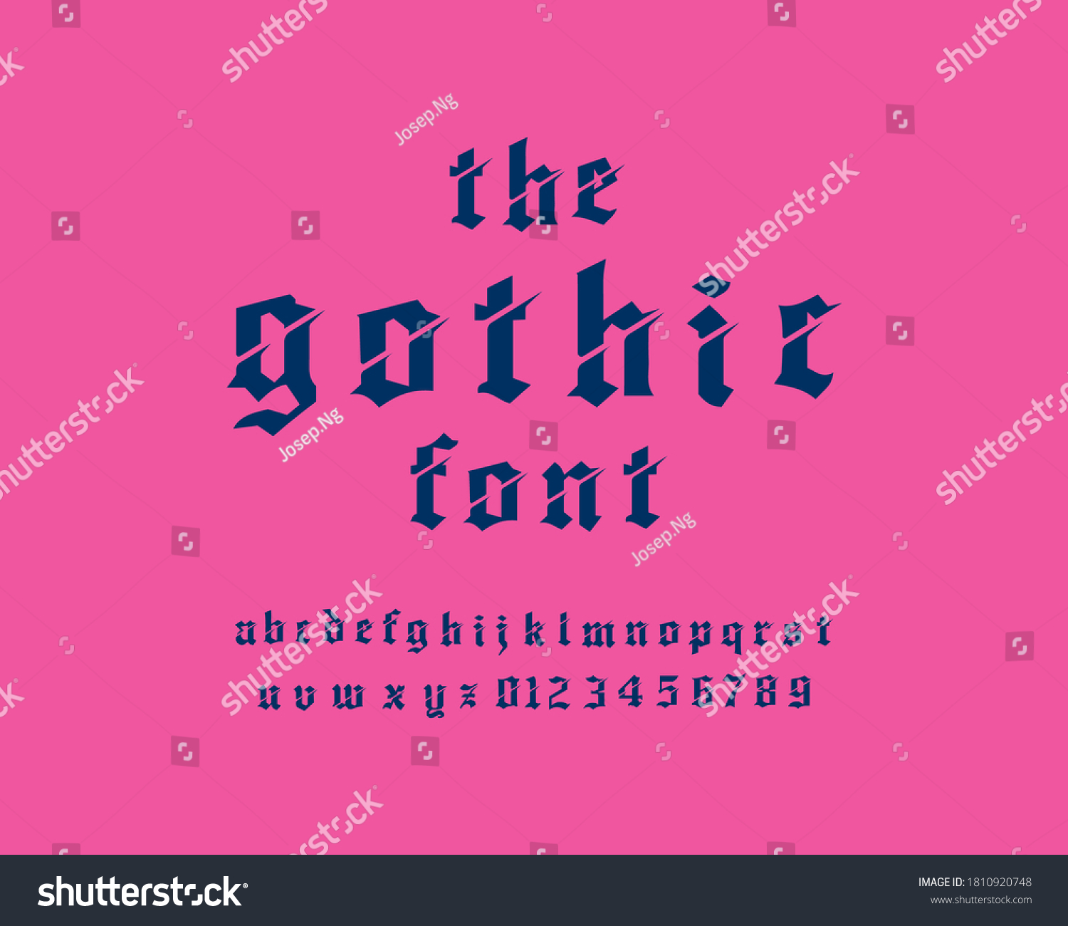 Designer Gothic Font Set Vector Format Stock Vector (Royalty Free ...