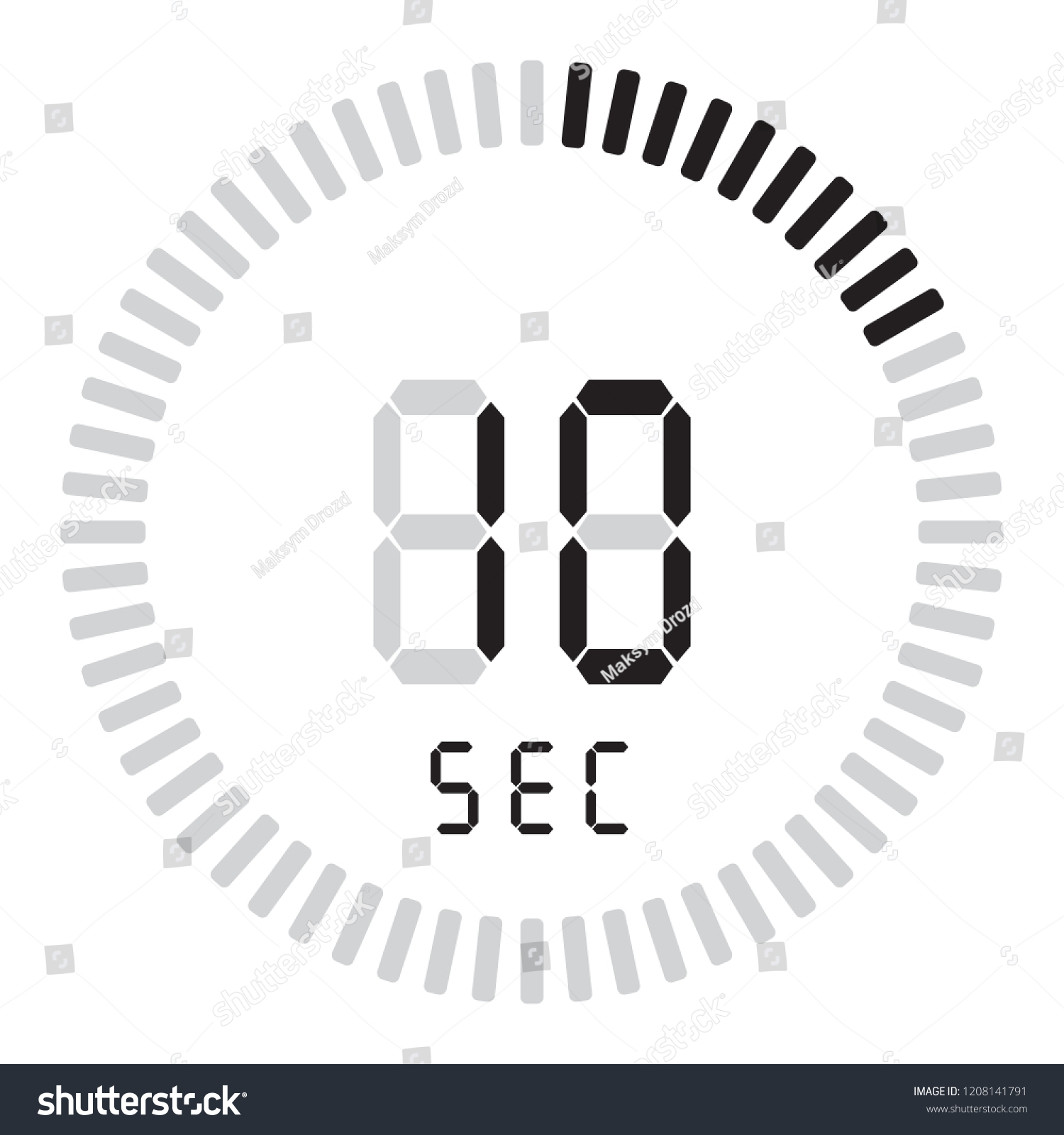 Digital Timer 10 Seconds Electronic Stopwatch Stock Vector (Royalty ...