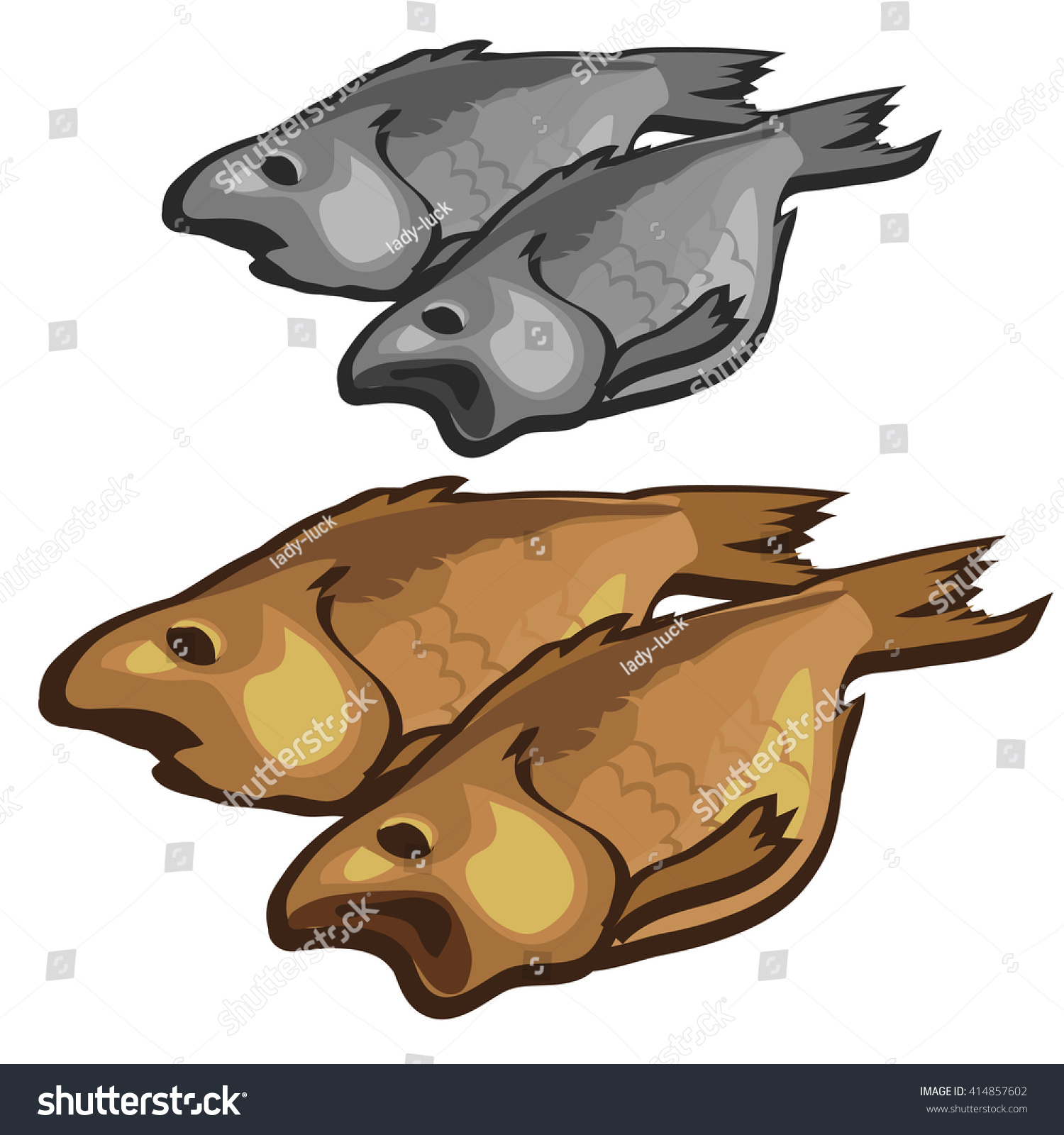 Dried Fish Vector Illustration Stock Vector (Royalty Free) 414857602 ...