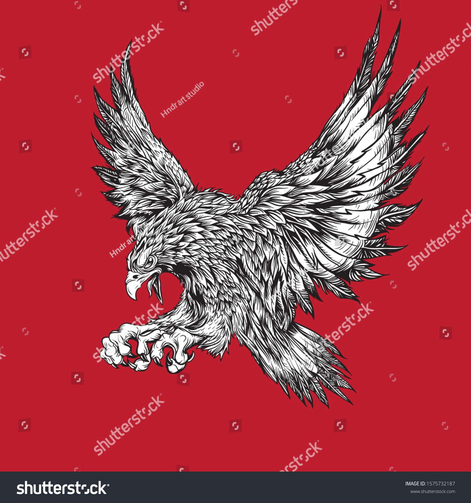 Eagle Retro Design Ilustration Stock Vector (Royalty Free) 1575732187