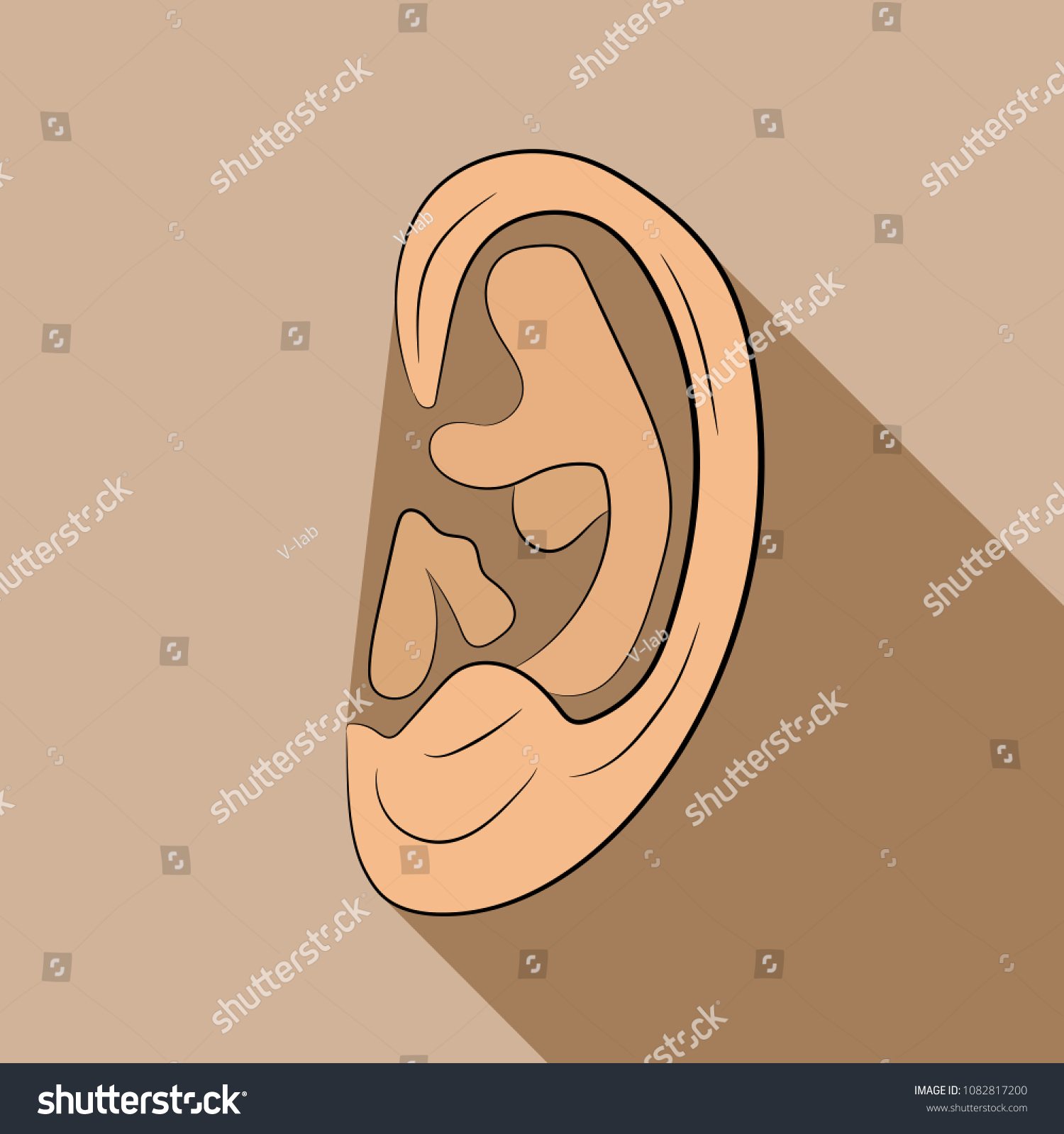 Ear Icon Vector Drawing Illustration Stock Vector (Royalty Free ...