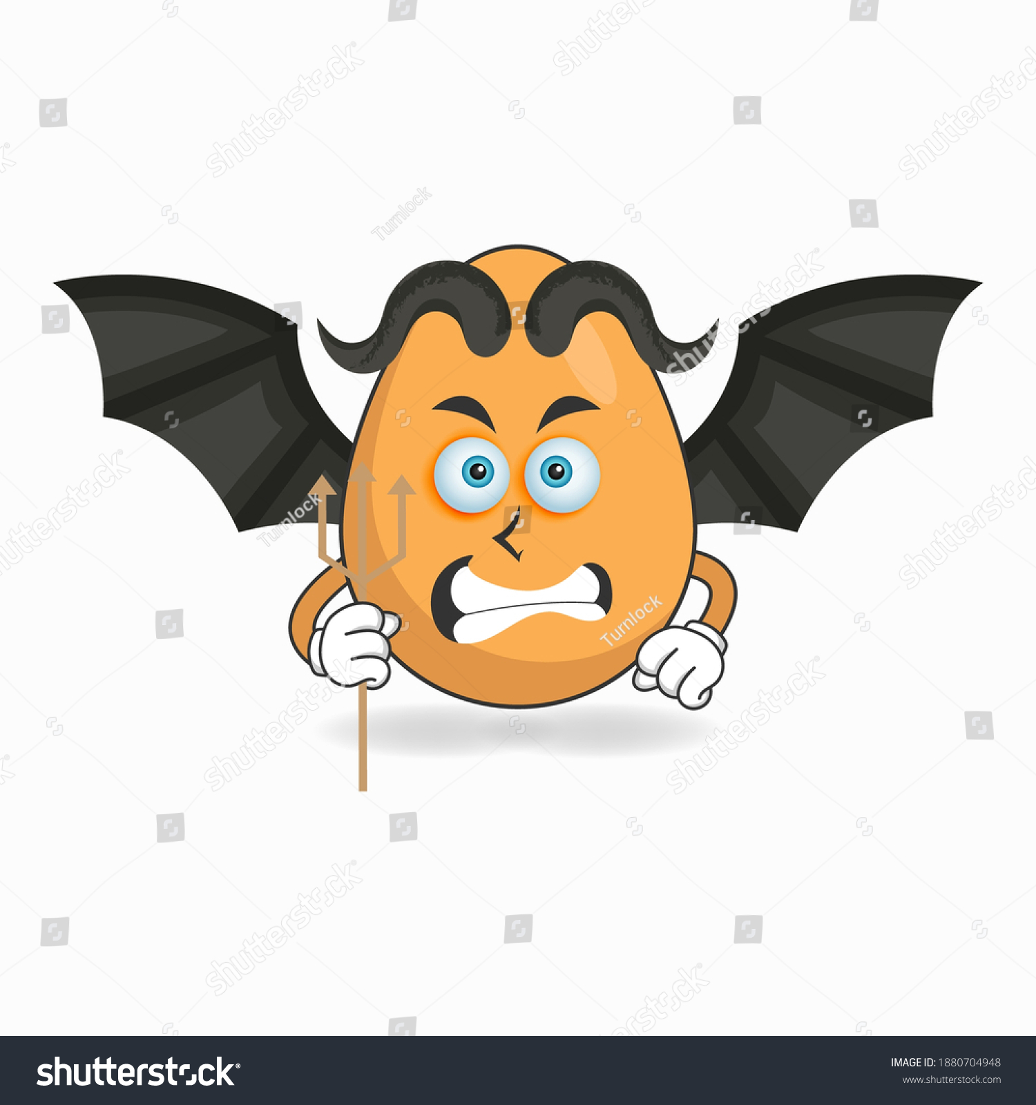 Egg Mascot Character Becomes Devil Vector Stock Vector (Royalty Free ...