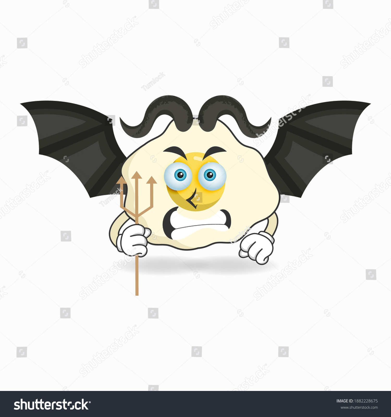 Egg Mascot Character Becomes Devil Vector Stock Vector (Royalty Free ...