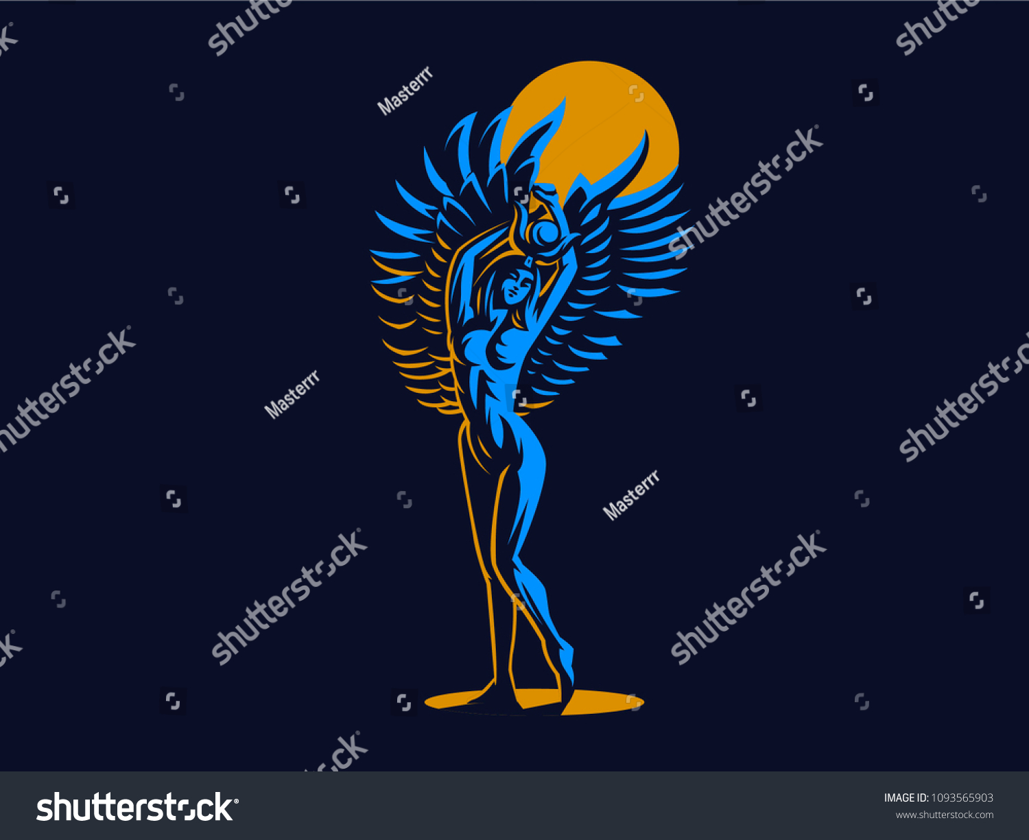 Egyptian Goddess Isis Vector Emblem: เวกเตอร์สต็อก (ปลอดค่าลิขสิทธิ์ ...